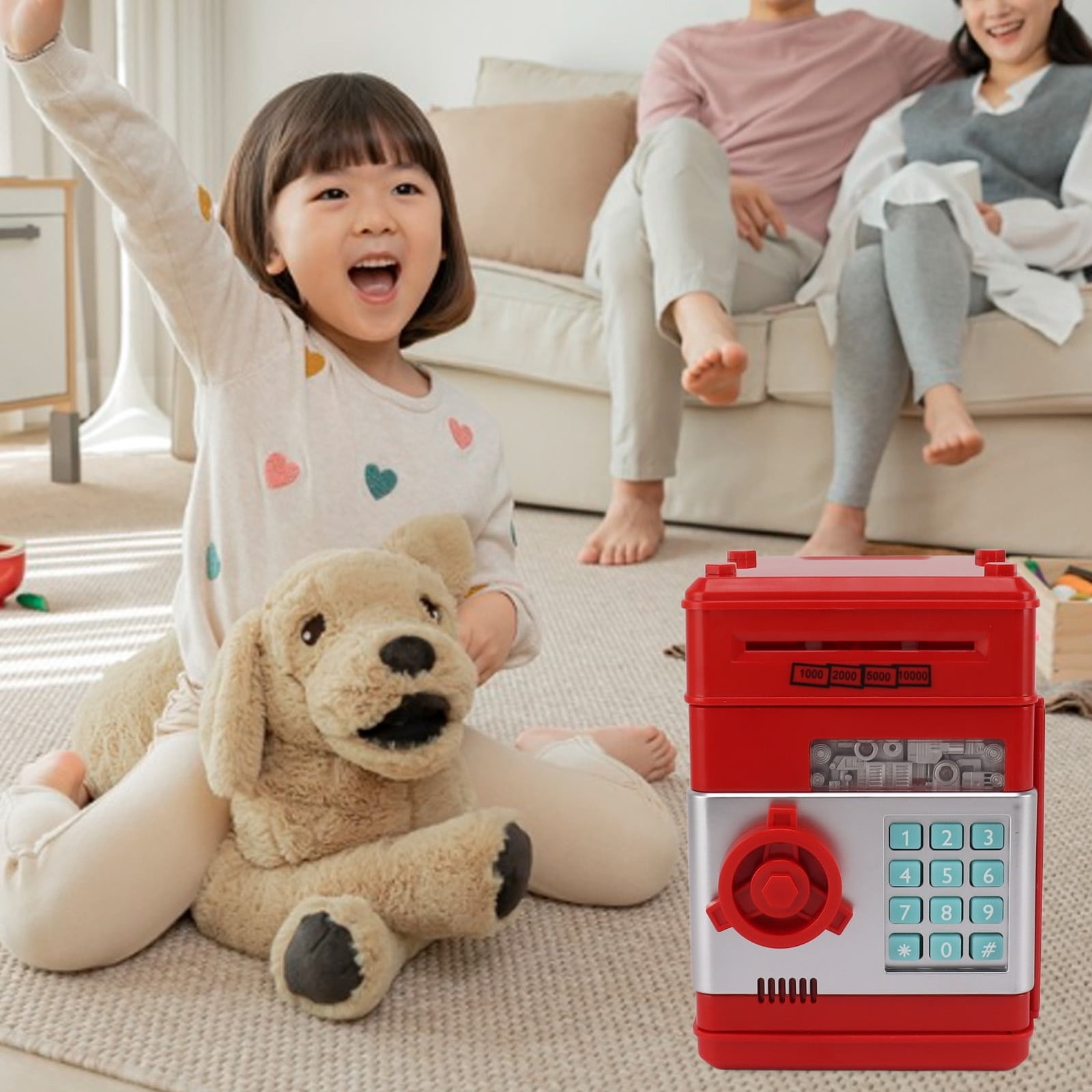 Piggy Bank, Electronic ATM Password Cash Coin Can Auto Scroll Paper Money Saving Box Toy Gift ...