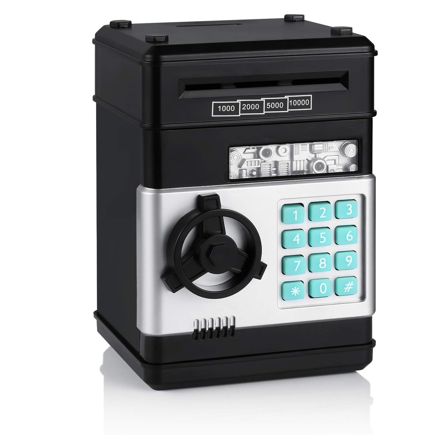 Piggy Bank Electronic Coin Bank Auto Scroll Paper Cartoon Lock Safe Box ...