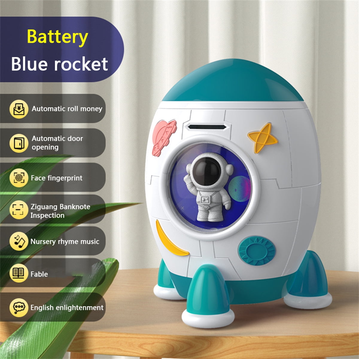 Piggy Bank,Electronic Rocket Piggy Bank for Kids Mini ATM Electronic ...