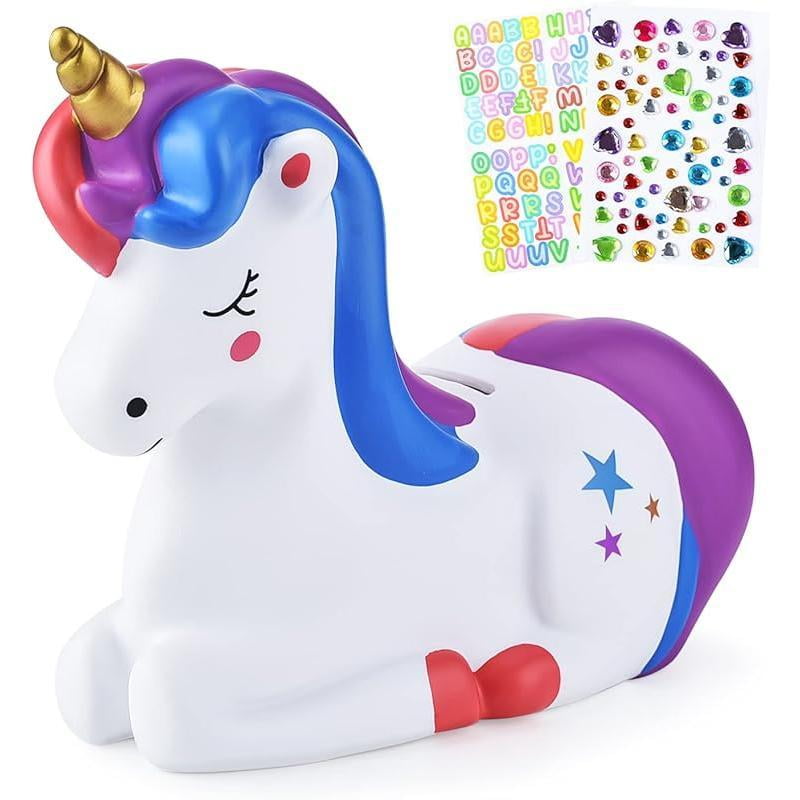 Piggy Bank Girls: Unicorn Piggy Banks - Unbreakable Plastic Coin Money ...