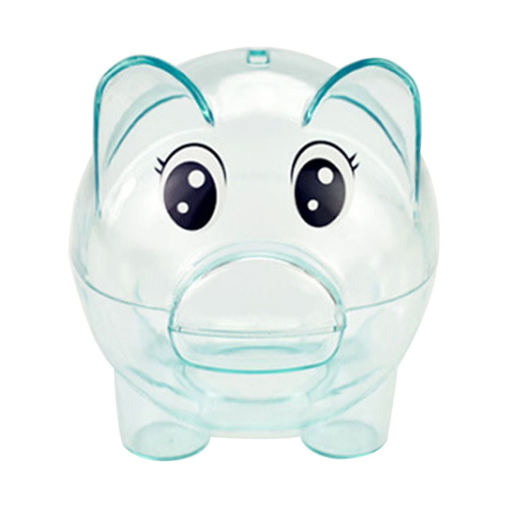 Piggy Bank Plastic Transparent Money Saving Box Coins Cartoon Pig Shaped Piggies Bank Coin Case ...
