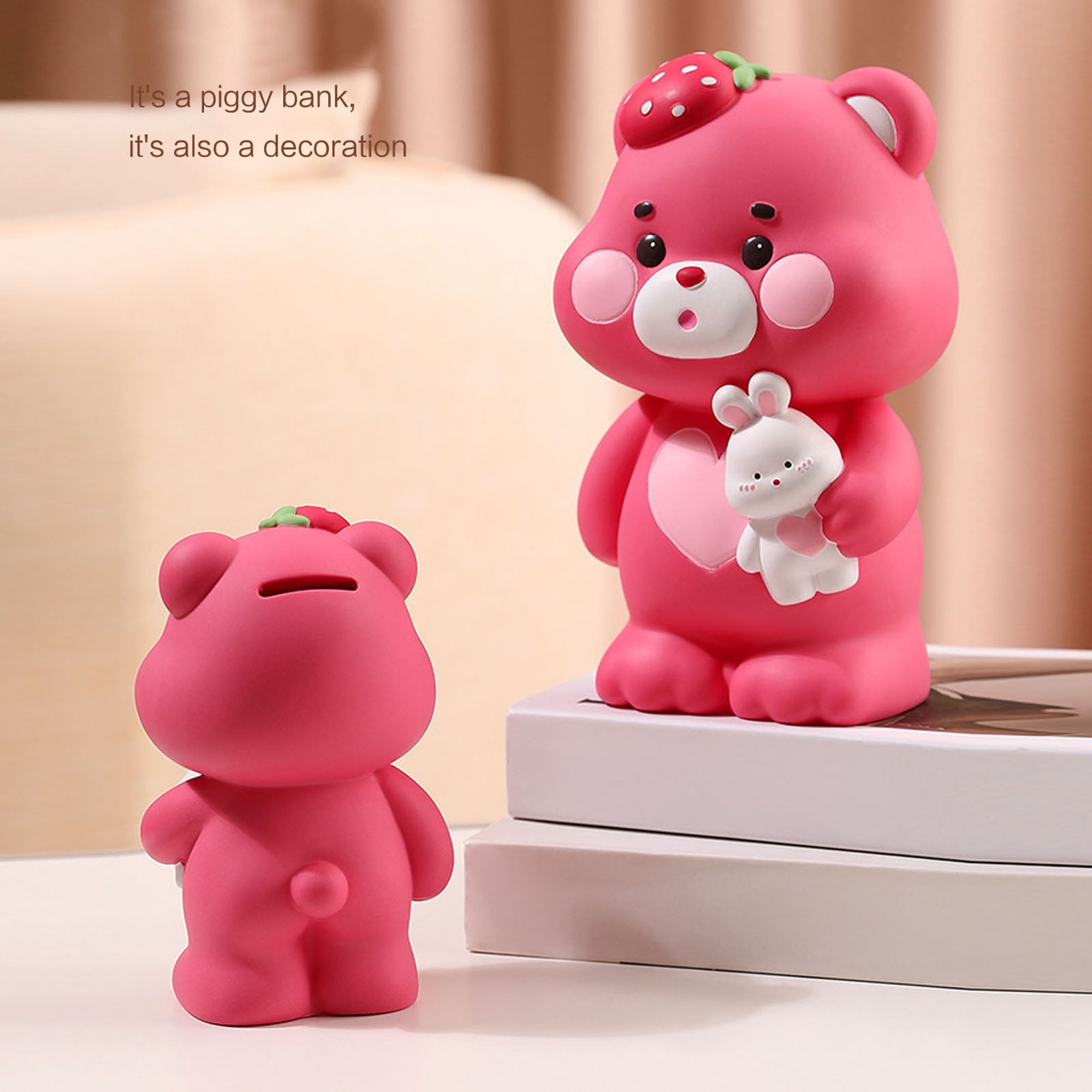 Piggy Bank, Shatterproof Bunny Rabbit Bear Coin Money Bank for Saving ...