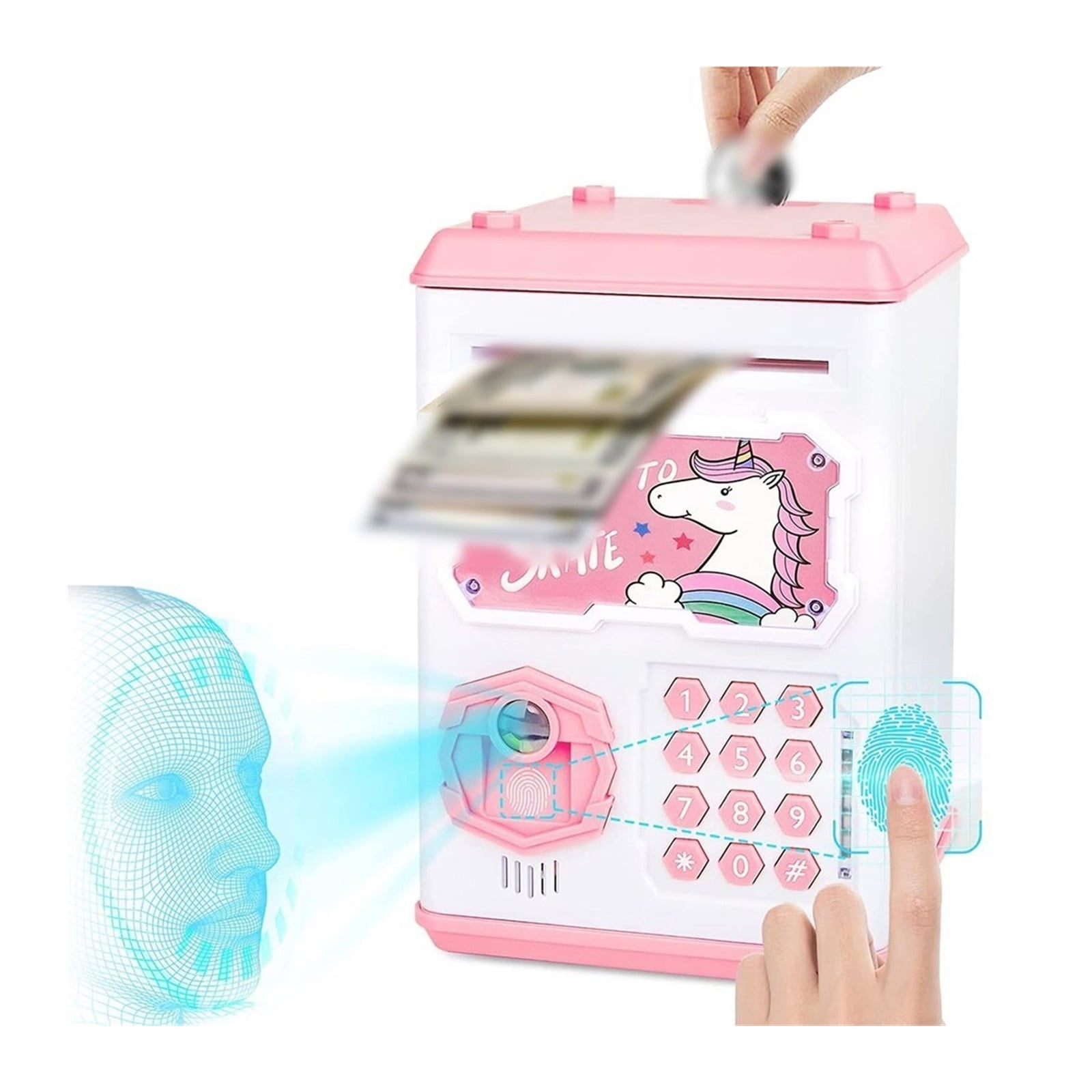 Piggy Bank Unicorn Toy Girl Boy Child Gift Mini ATM Money Box With Face ...