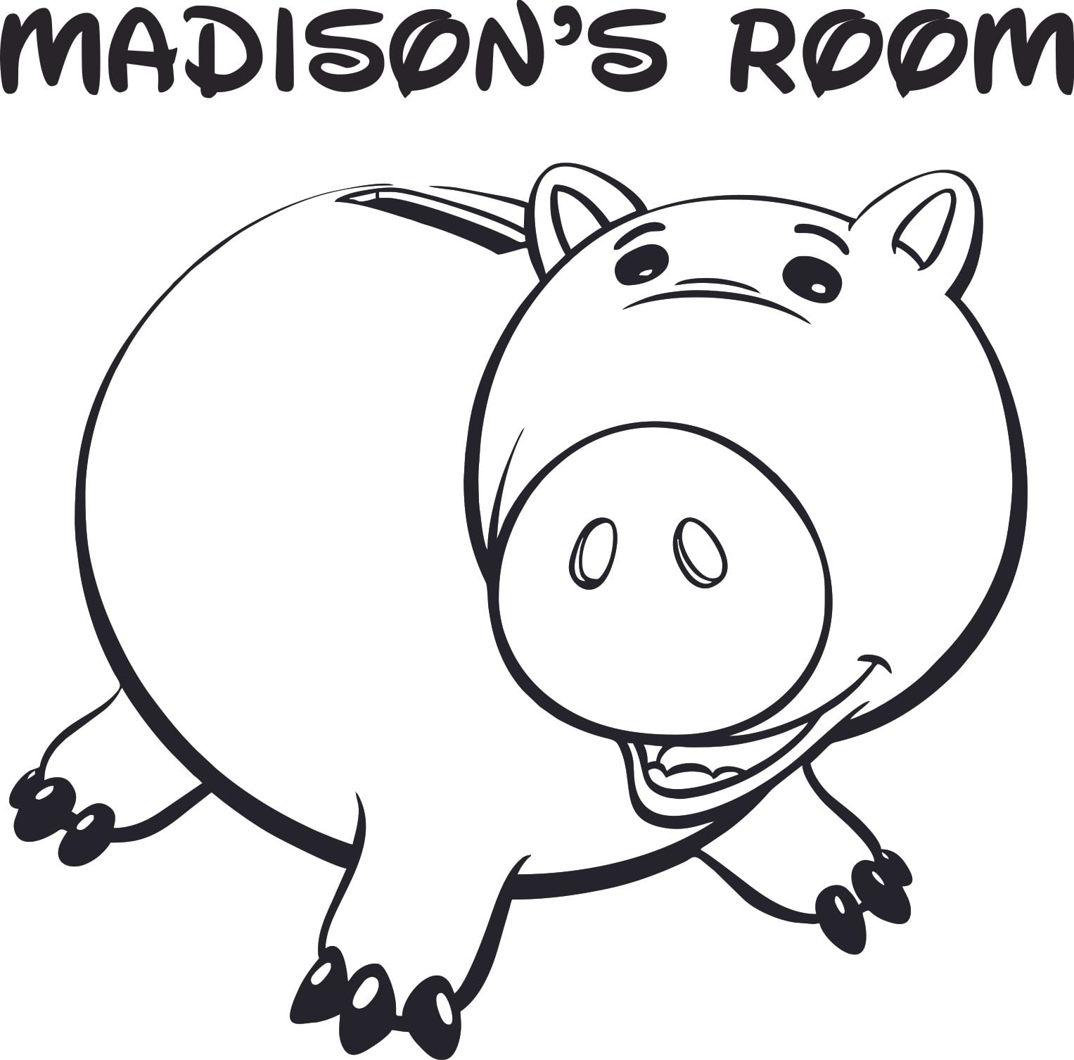 Piggy Bank Wall Art Design Customized Name Wall Decal - Custom Vinyl ...
