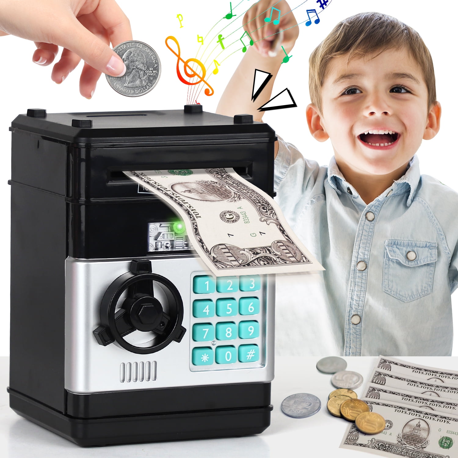 Piggy Banks for Kids, Money Bank, Piggy Bank for Boys Girls, Electronic Password Cash Coin Can ...