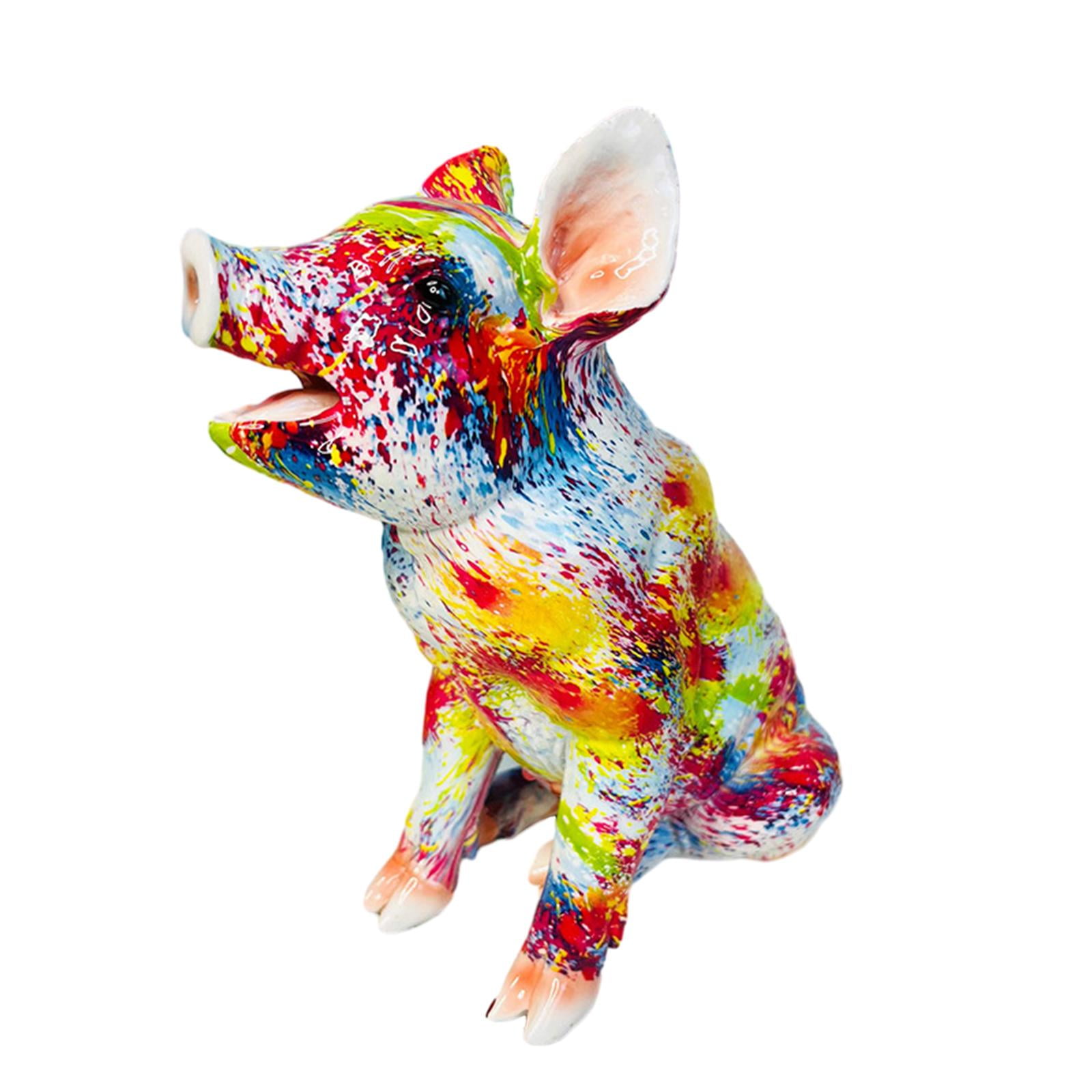 Piggy Figurines Piggy Ornament Creative Art Gifts Animal Statue Piggy ...