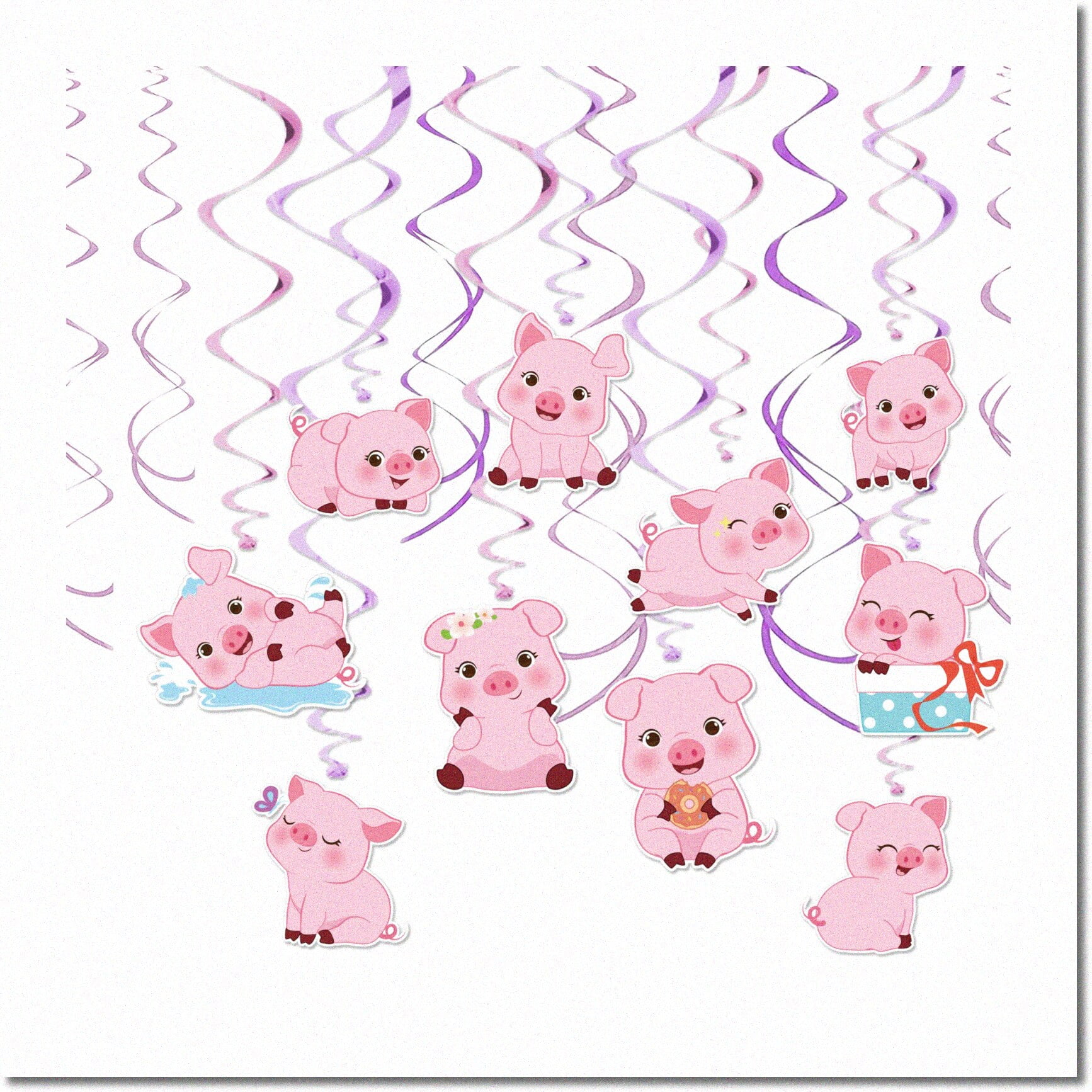 Piggy Party Swirls - Whimsical Farm Animal Decor for Kids Birthday ...