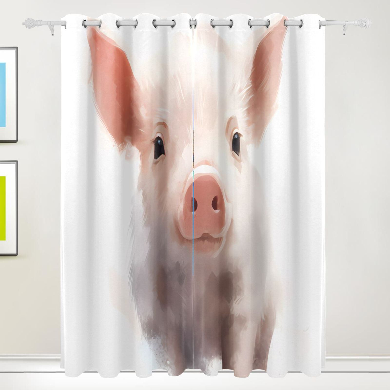 Piggy Pig Black Out Curtains 72 Inch Length Curtains for Sliding Glass ...