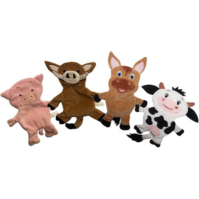 Piggy Poo and Crew Farm Animals Crinkle Squeaker Toys - Four Pack ...