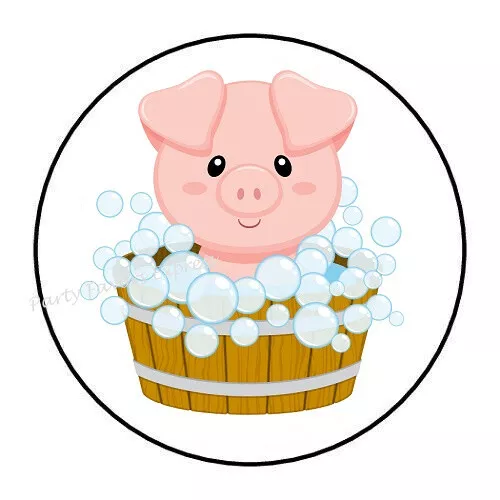 Piglet Bubble Bath Sticker Party Favors Sticker Envelope Seals Labels ...