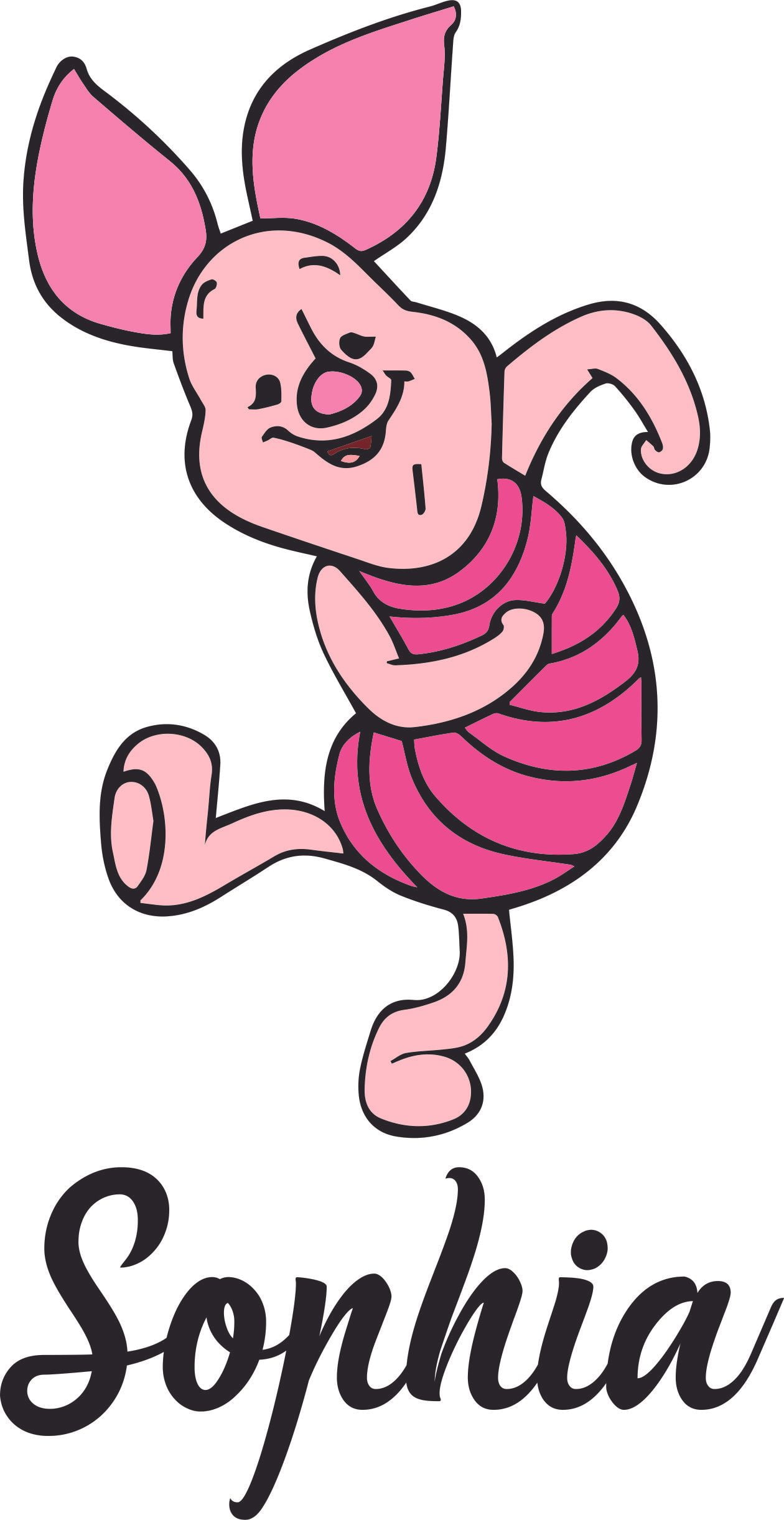 Piglet Pig Winnie The Pooh Cartoon Customized Wall Decal - Custom Vinyl ...