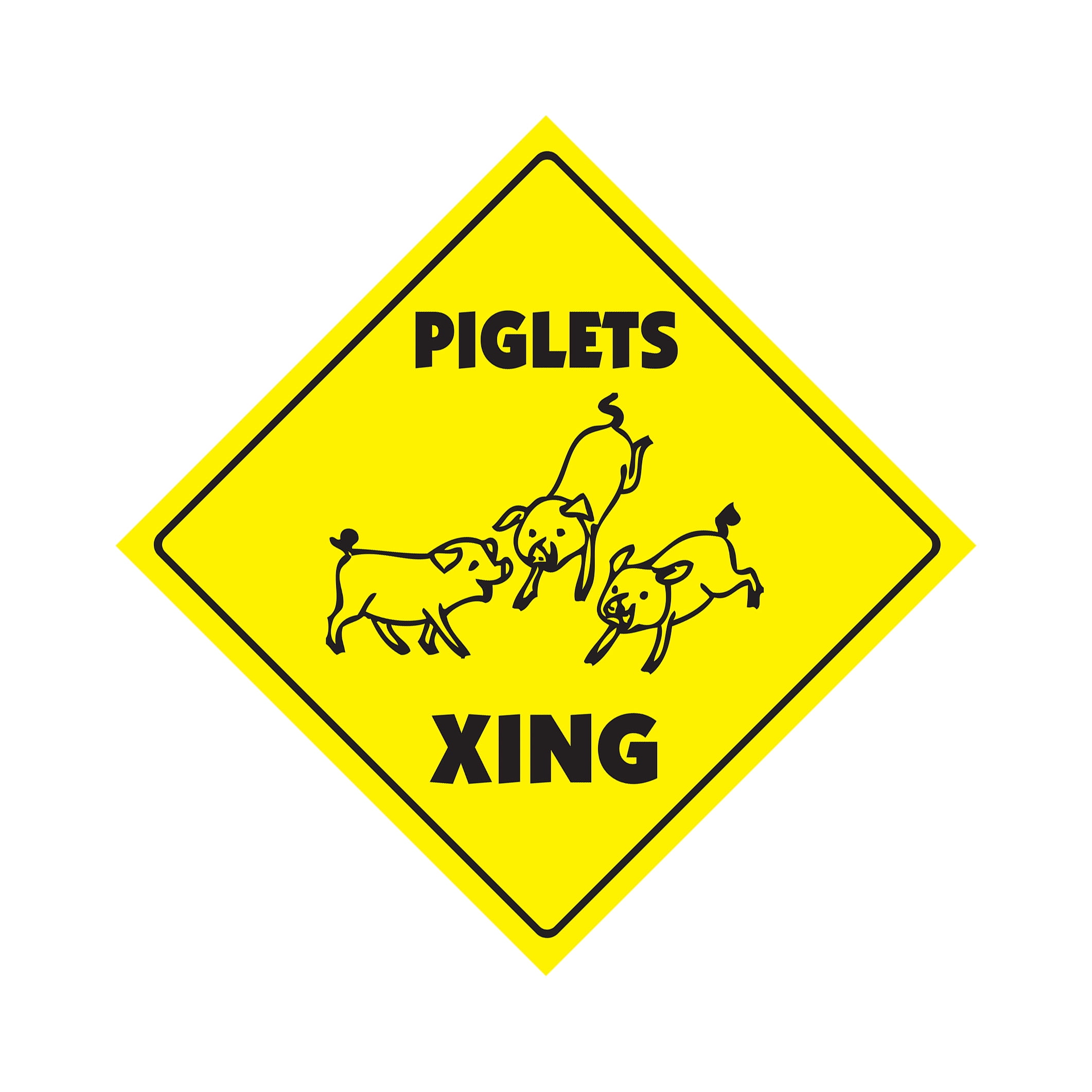 Piglets Crossing Sign Zone Xing | Indoor/Outdoor | 12" Tall animals pig ...