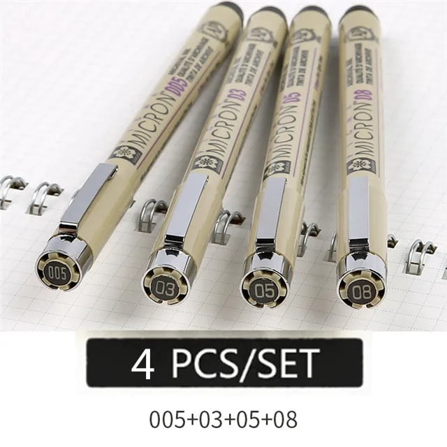 Pigment Liner Micron Pen Set Neelde Drawing Pen lot 005 01 02 03 04 05 ...