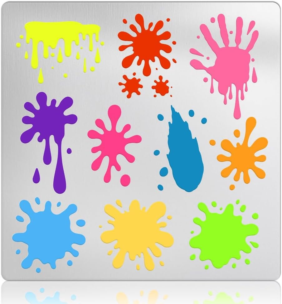 Pigment Splash Stencil Metal Stencil for Journaling Stainless Steel ...