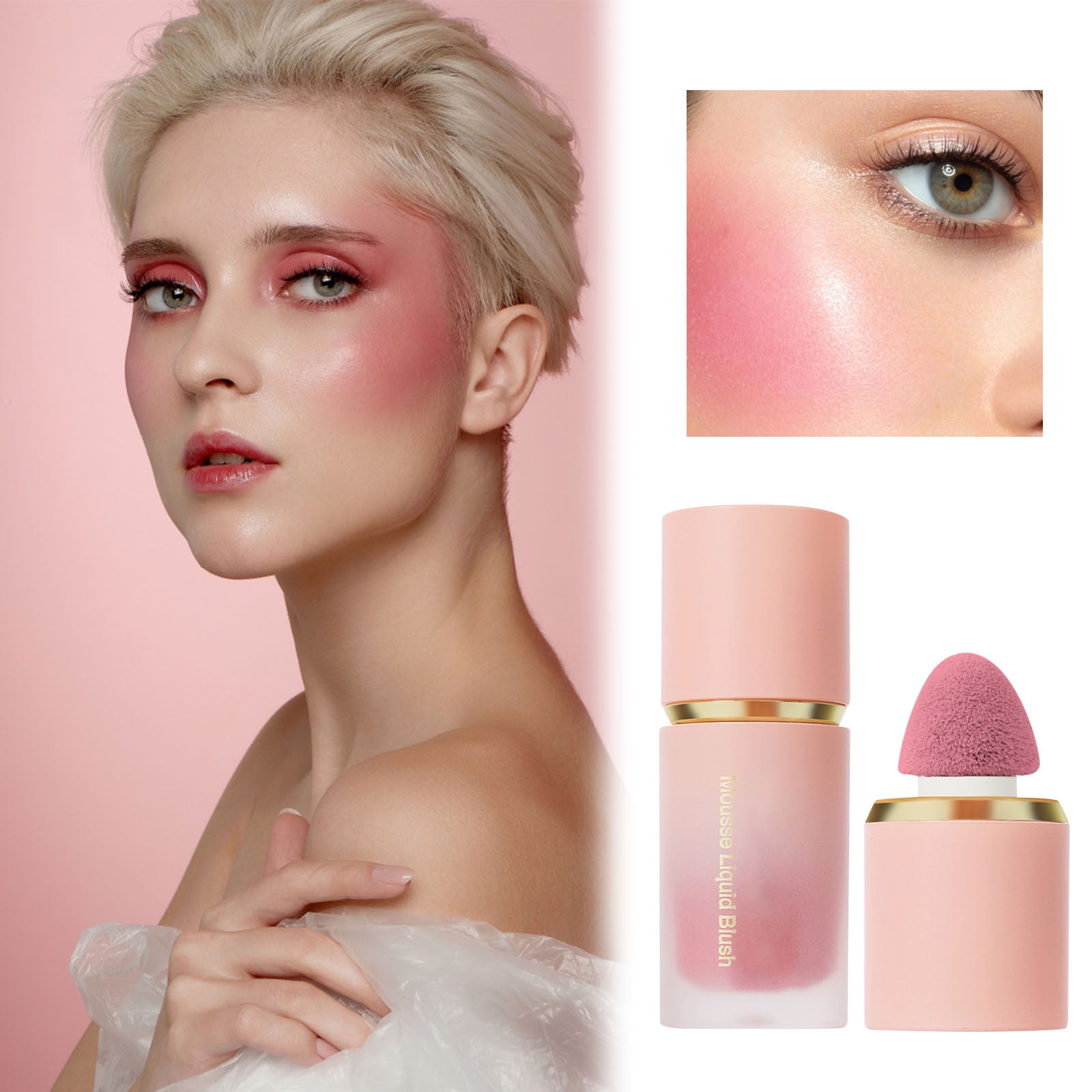 Pigmented Blush Buildable＆Blendable Lightweight Natural Palette Seamless Liquid Makeup For ...