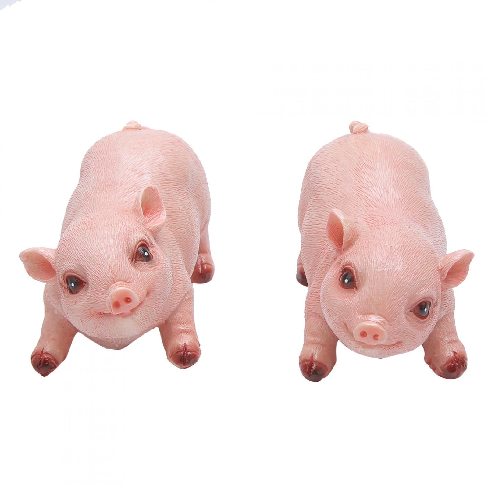 Pigs Garden Statue, 2Pcs Animal Garden Statue Cute Pig Funny Outdoor ...