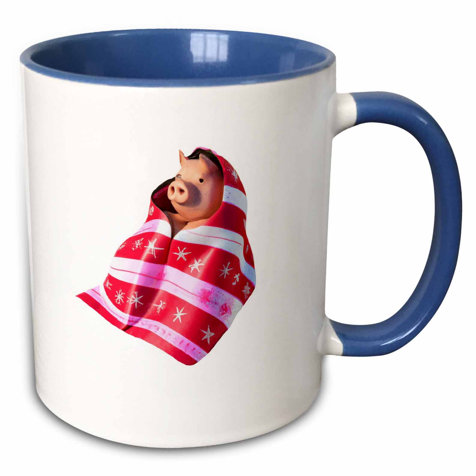 3drose, Pigs in Blankets a Fun Pig Wrapped in a Throw, 11oz Two-tone ...