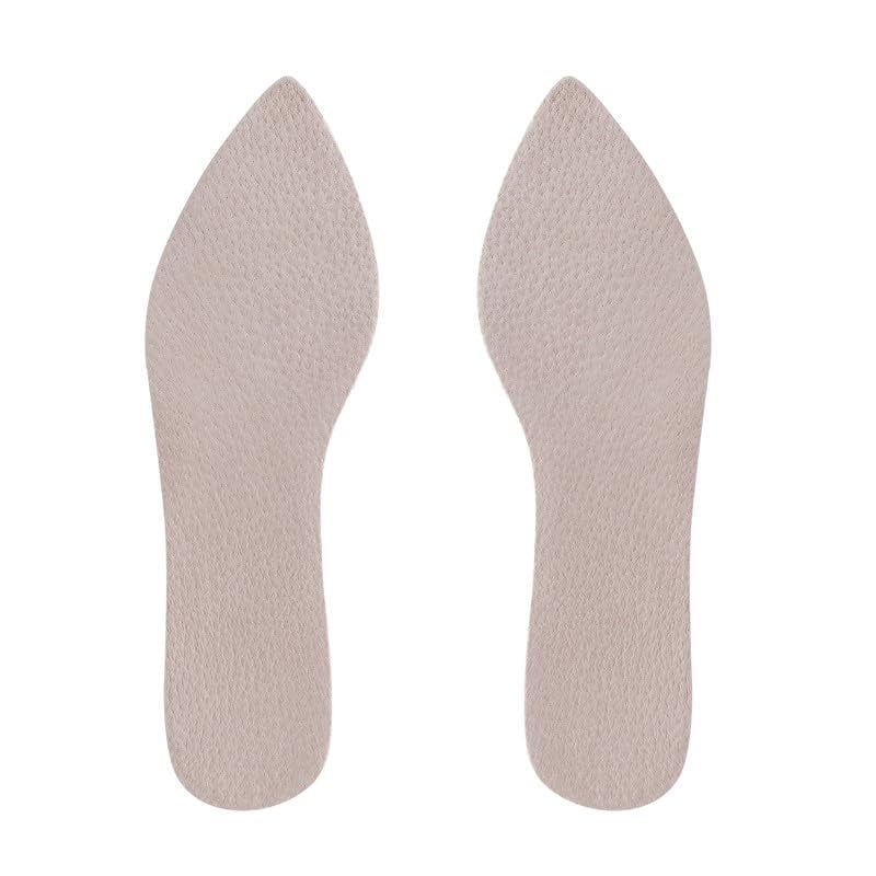 Pigskin Leather Shoe Insoles for Women, Self-Adhesive Barefoot Shoe Inserts for High Heels ...