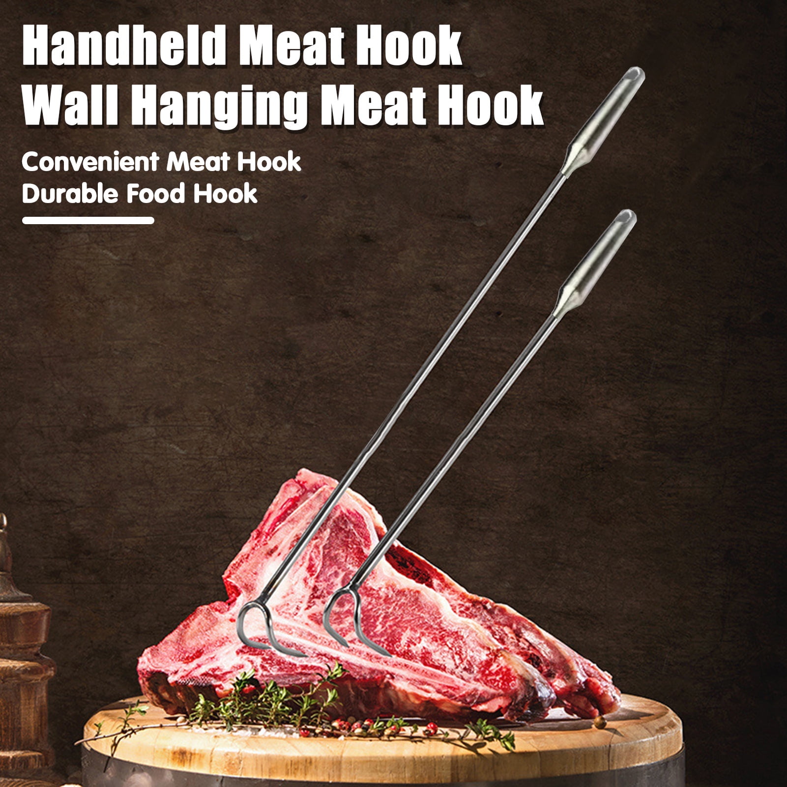 Pigtail Food Flipper BBQ Food Flipper Stainless Steel Meat Turner Hook ...