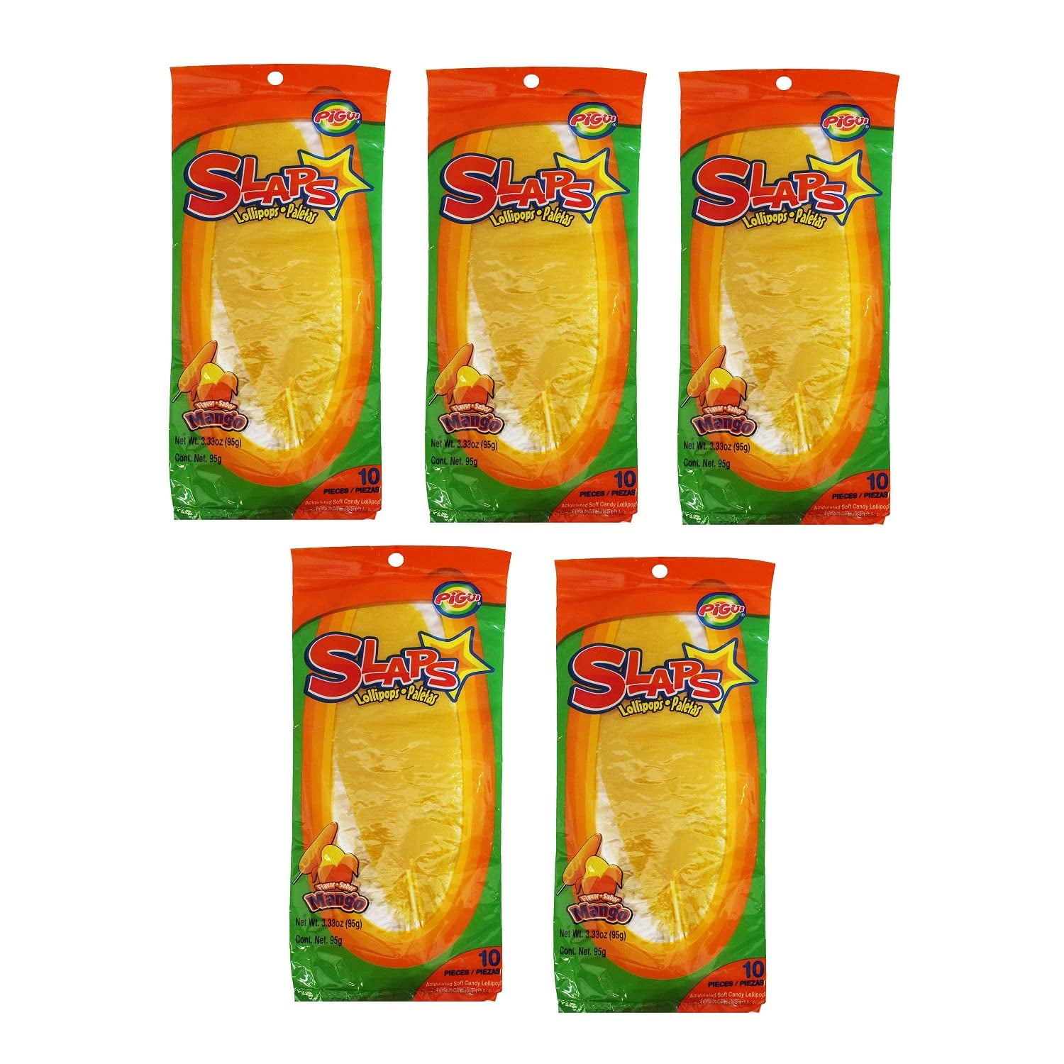 Pigui | Mexican Slaps Lollipop Candy Mango Flavor - 50 Pieces Total ...