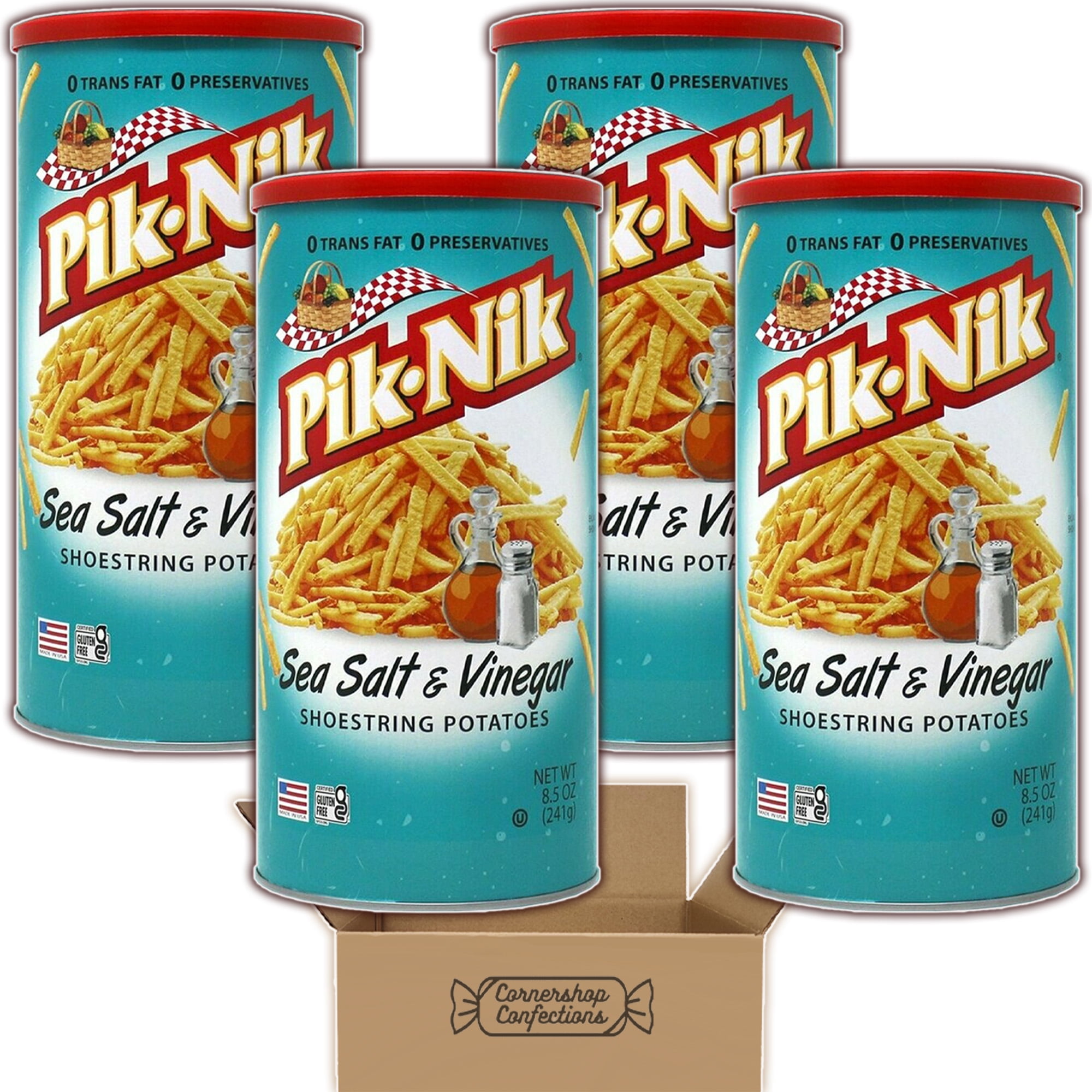 Pik-Nik Sea Salt & Vinegar Shoestring Potatoes Bulk Pack - 4 ...