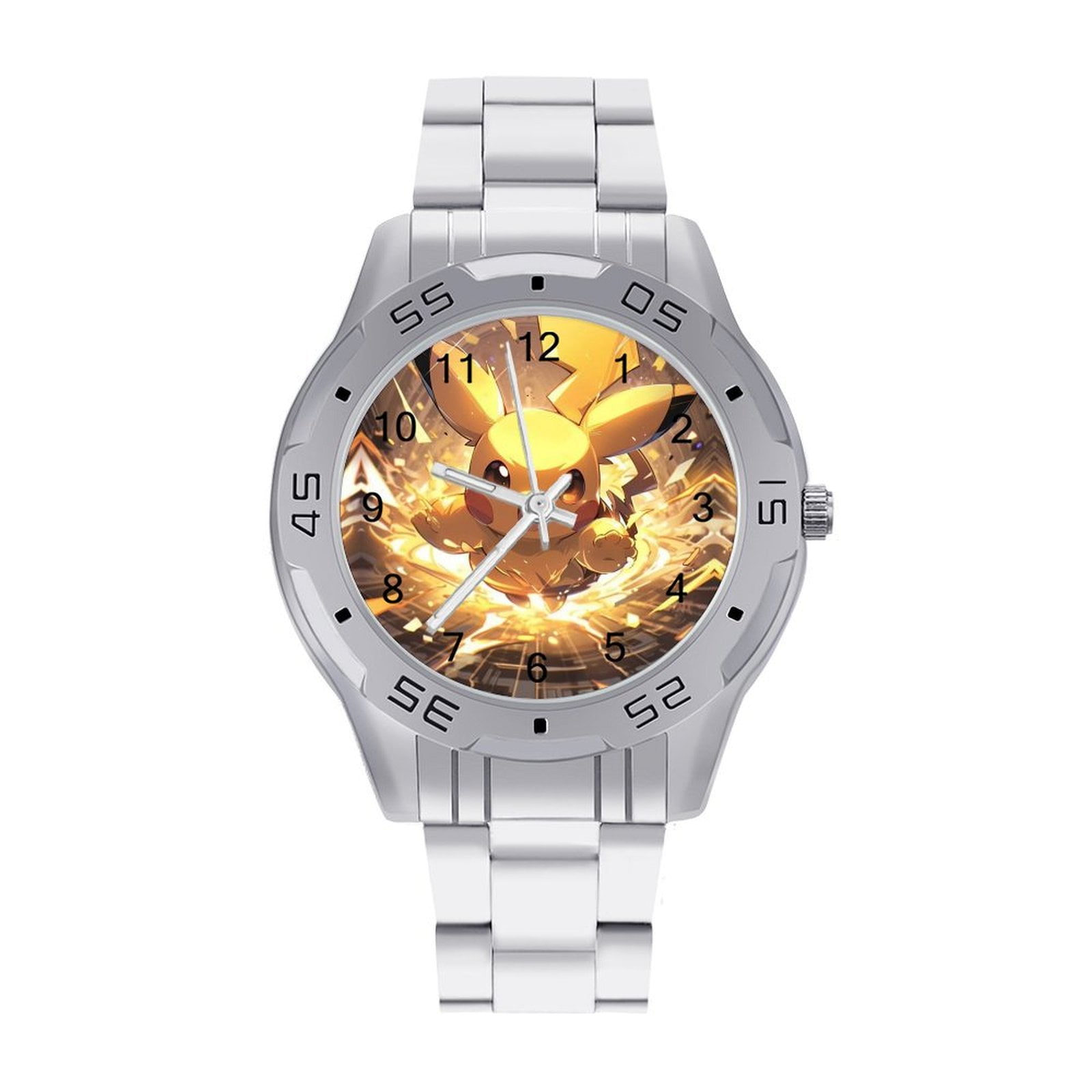 Pik_achu Mens Stainless Steel Watch Classic Work Business Casual Watch ...