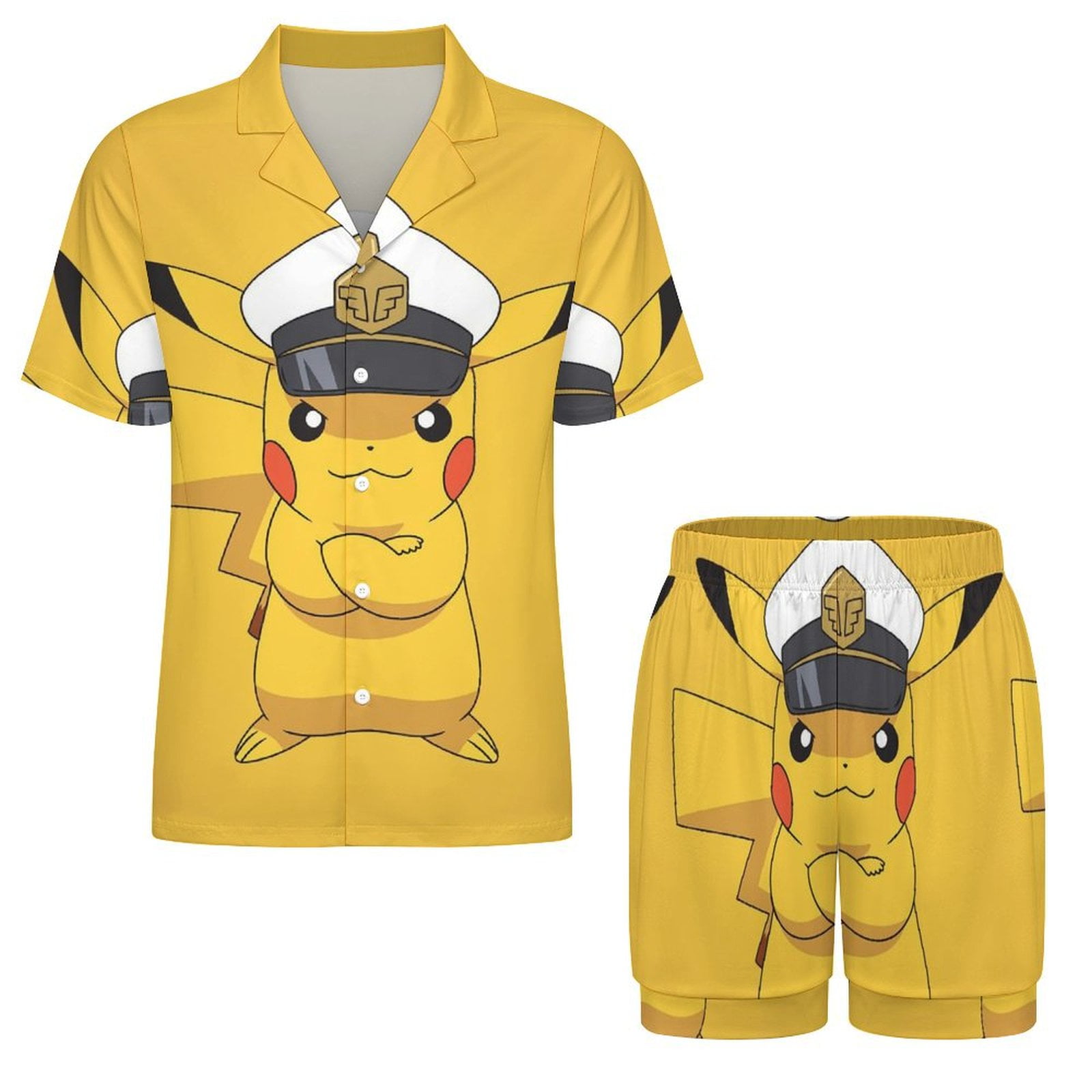 Pik_achu Pajamas Set Button Down 2 Piece Pjs Shorts Set Soft Loungewear ...