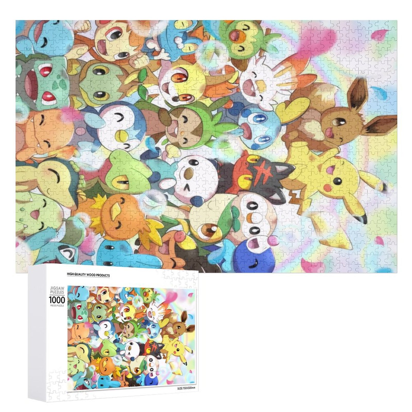 Pik-achu Pok-emon Jigsaw Puzzles Home Decors Family Challenge Toy ...