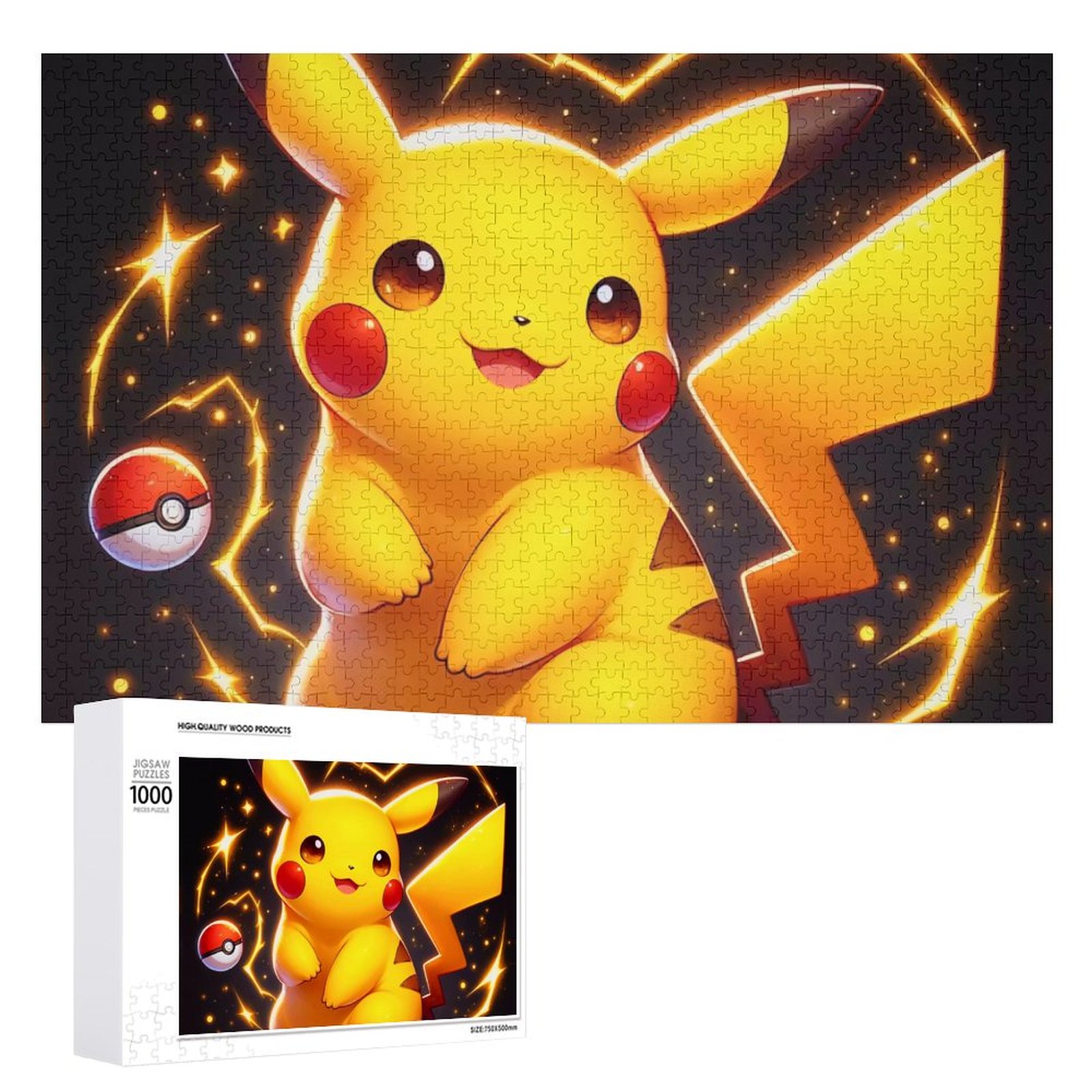 Pik-achu Pok-emon Jigsaw Puzzles Home Decors Family Challenge Toy ...