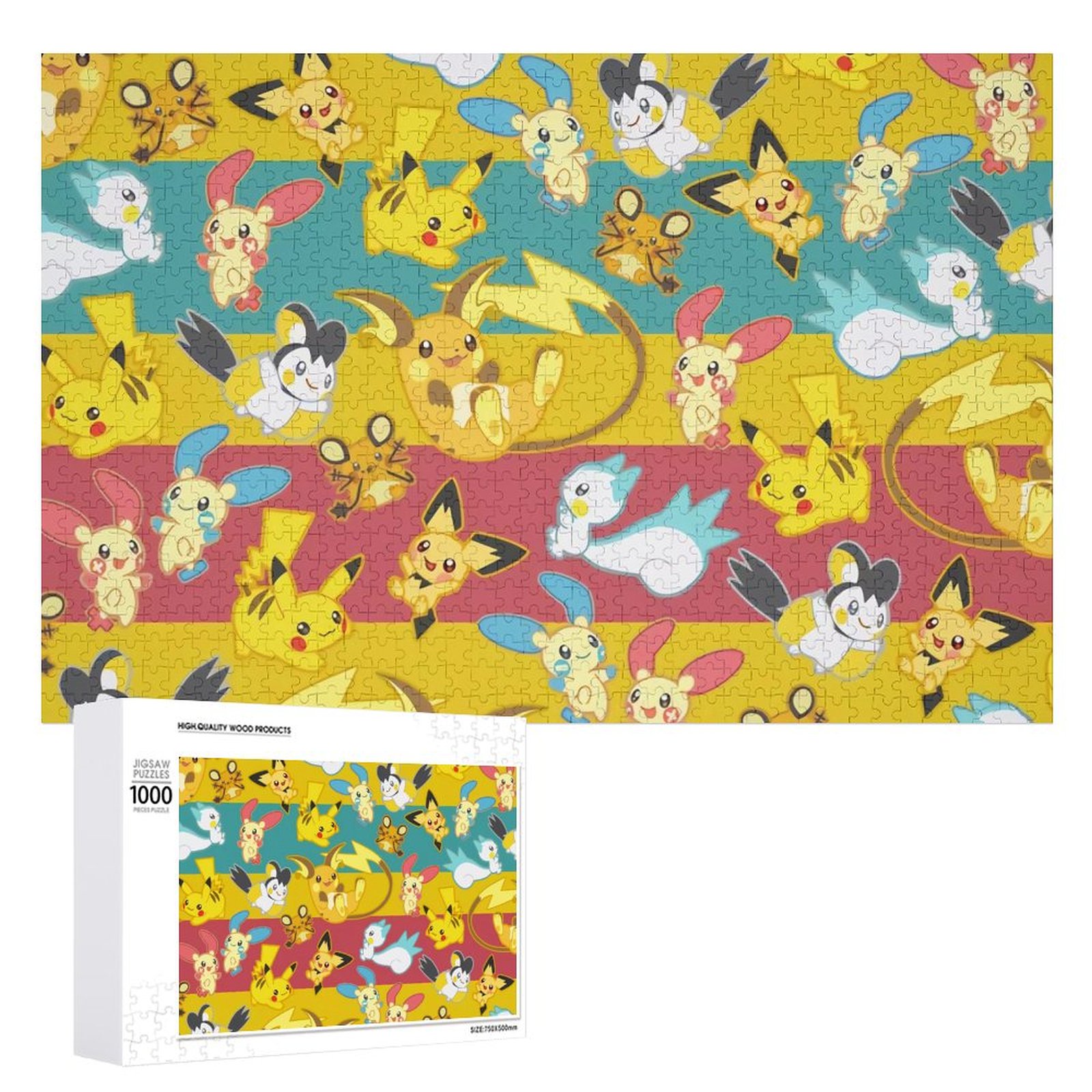 Pik-achu Pok-emon Jigsaw Puzzles Home Decors Family Challenge Toy ...