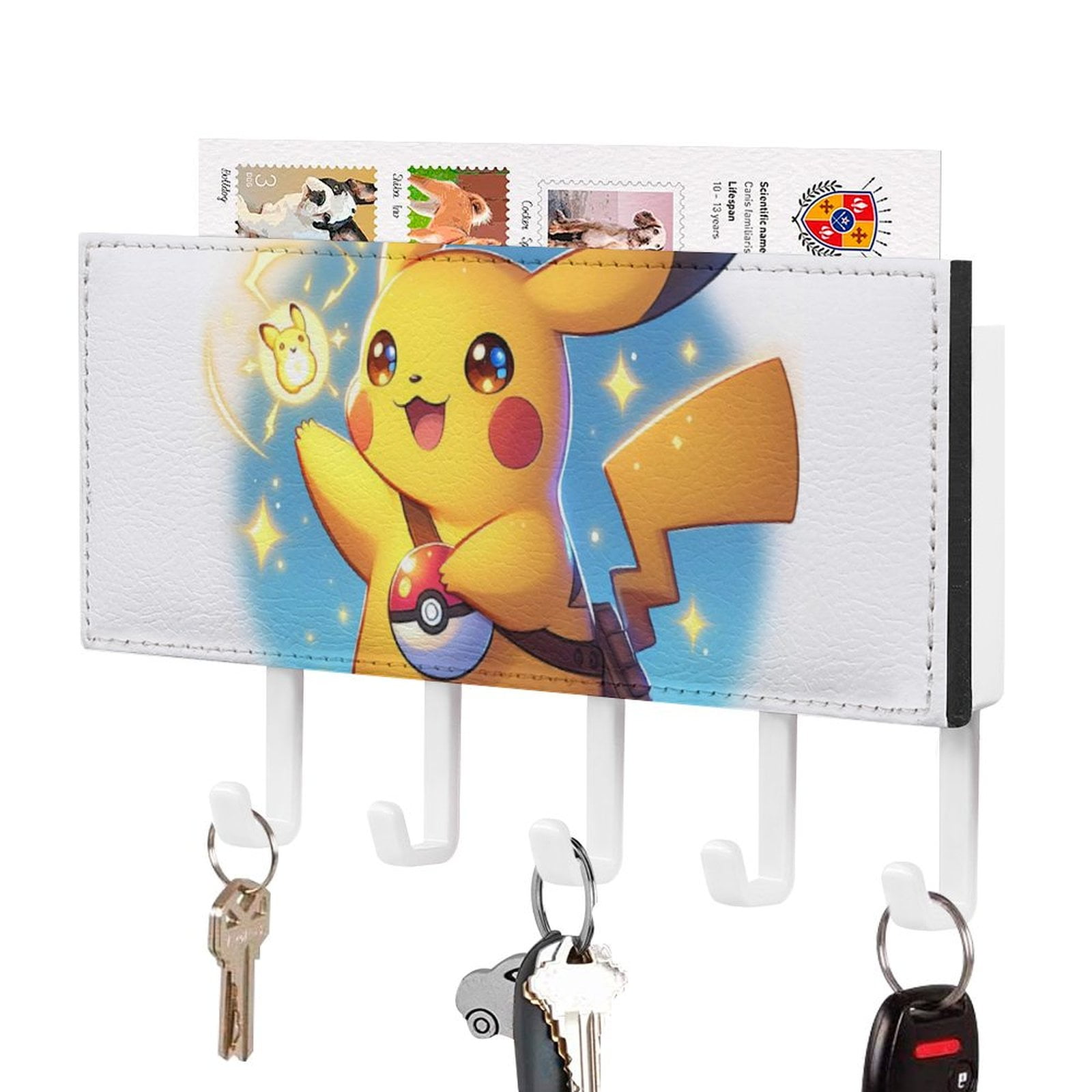 Pik-achu Pok-emon Key Holder for Wall: Easy Installation Mail Organizer ...