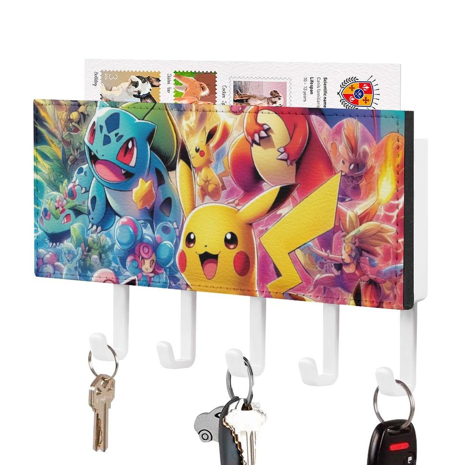 Pik-achu Pok-emon Key Holder for Wall: Easy Installation Mail Organizer ...