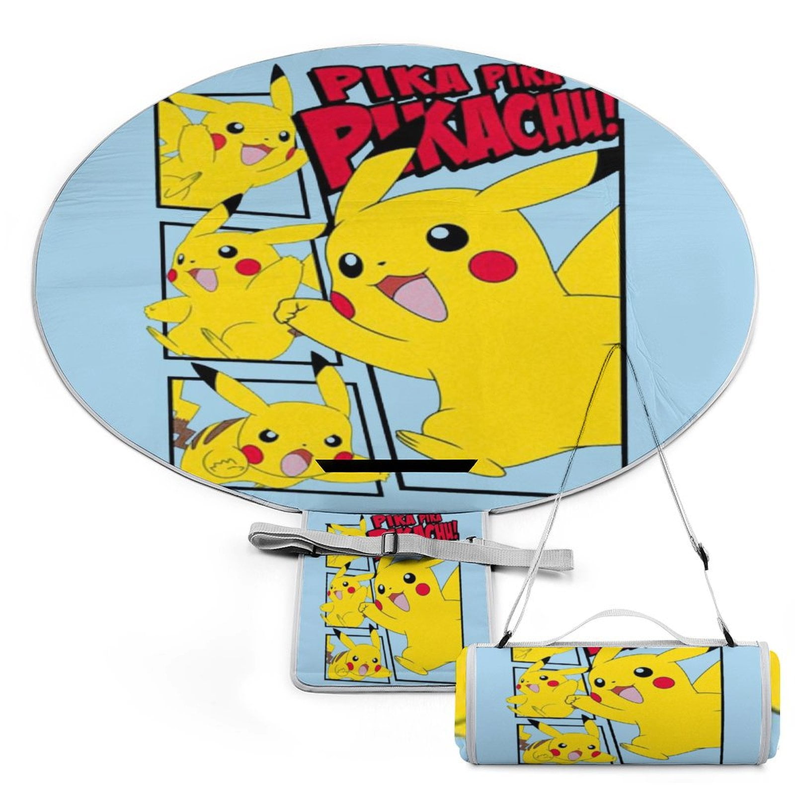 Pik_achu Round Picnic Blanket Portable Large Outdoor Foldable Picnic ...