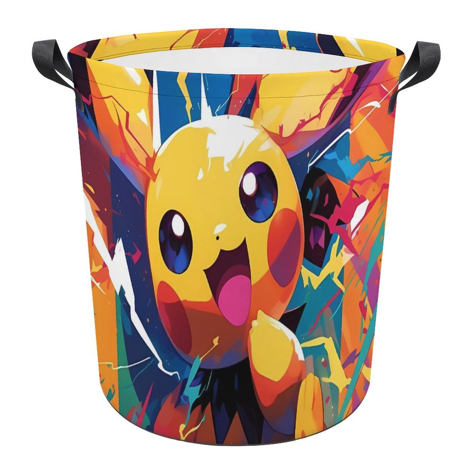 Pika-chu Laundry Hamper, Round Collapsible Hamper Laundry Basket with ...