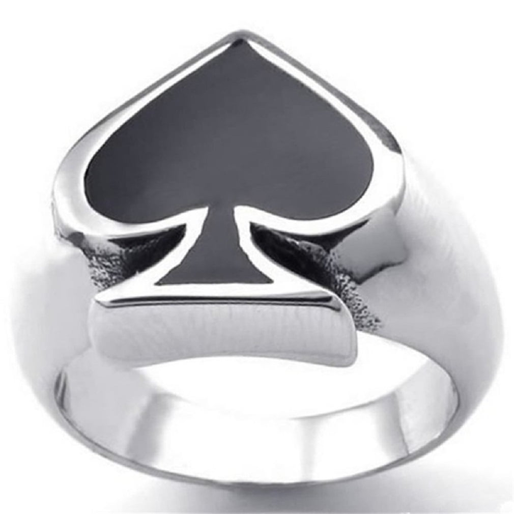 PikaLF Ace of Spades Ring for Men, Black Ace Spades Poker Ring, Ace ...