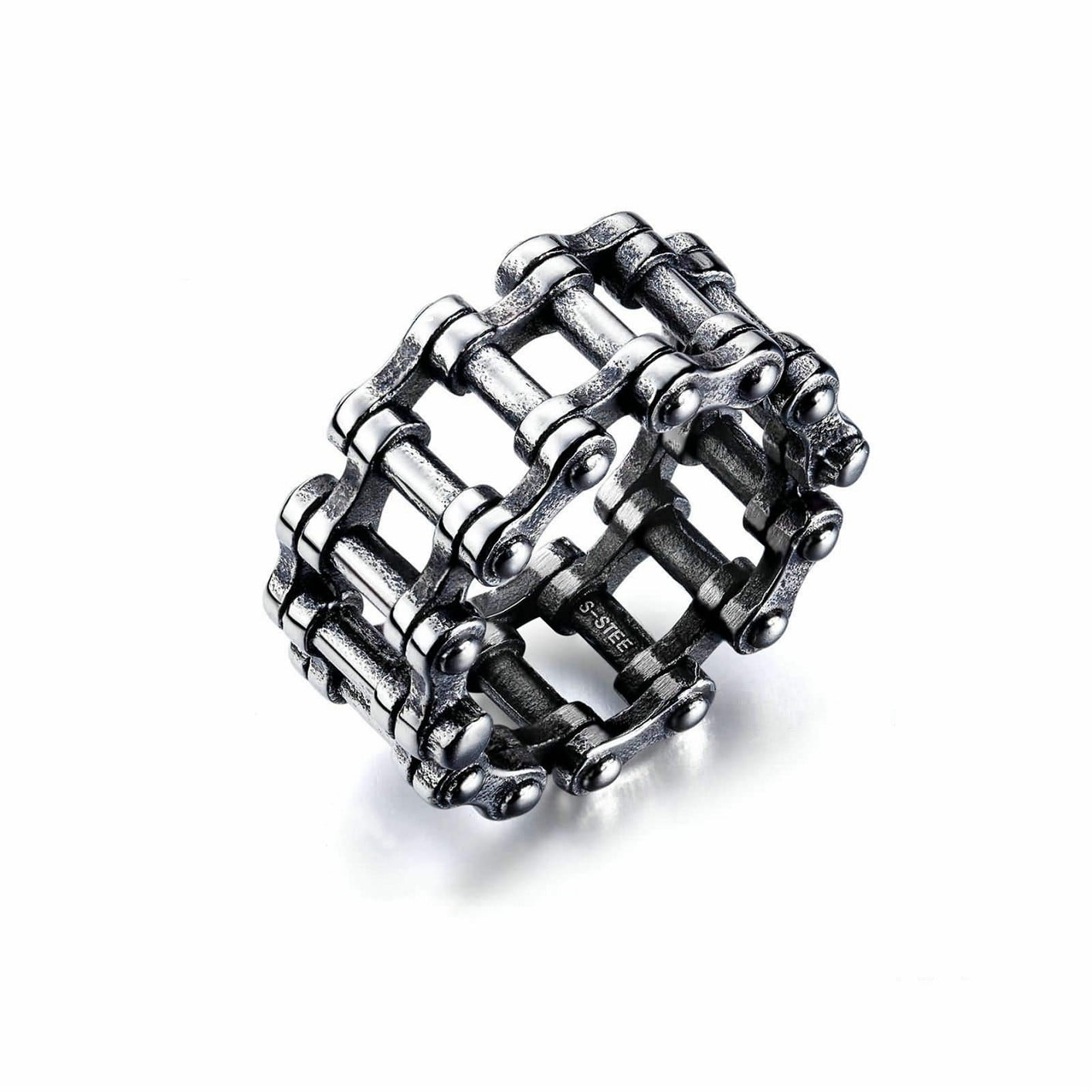PikaLF Biker Chain Rings, Chain Biker Ring for Men, Locomotive Chain ...