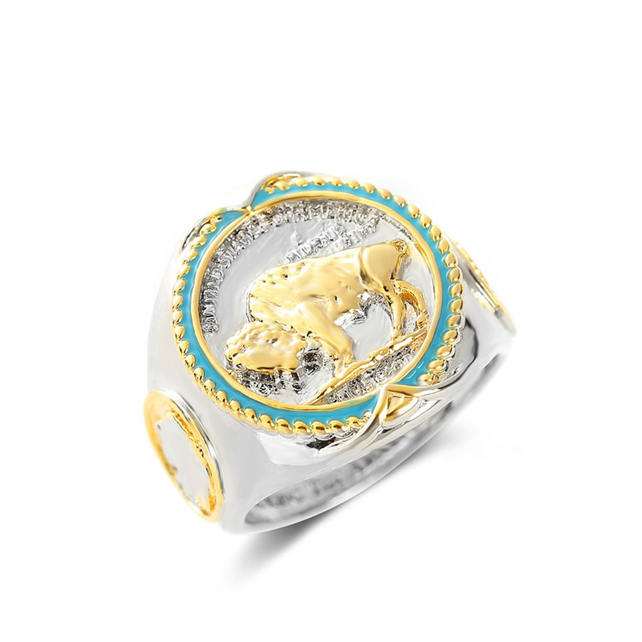 PikaLF Buffalo Nickel Rings for Men, Indian Chief Ring, Viking Bull ...