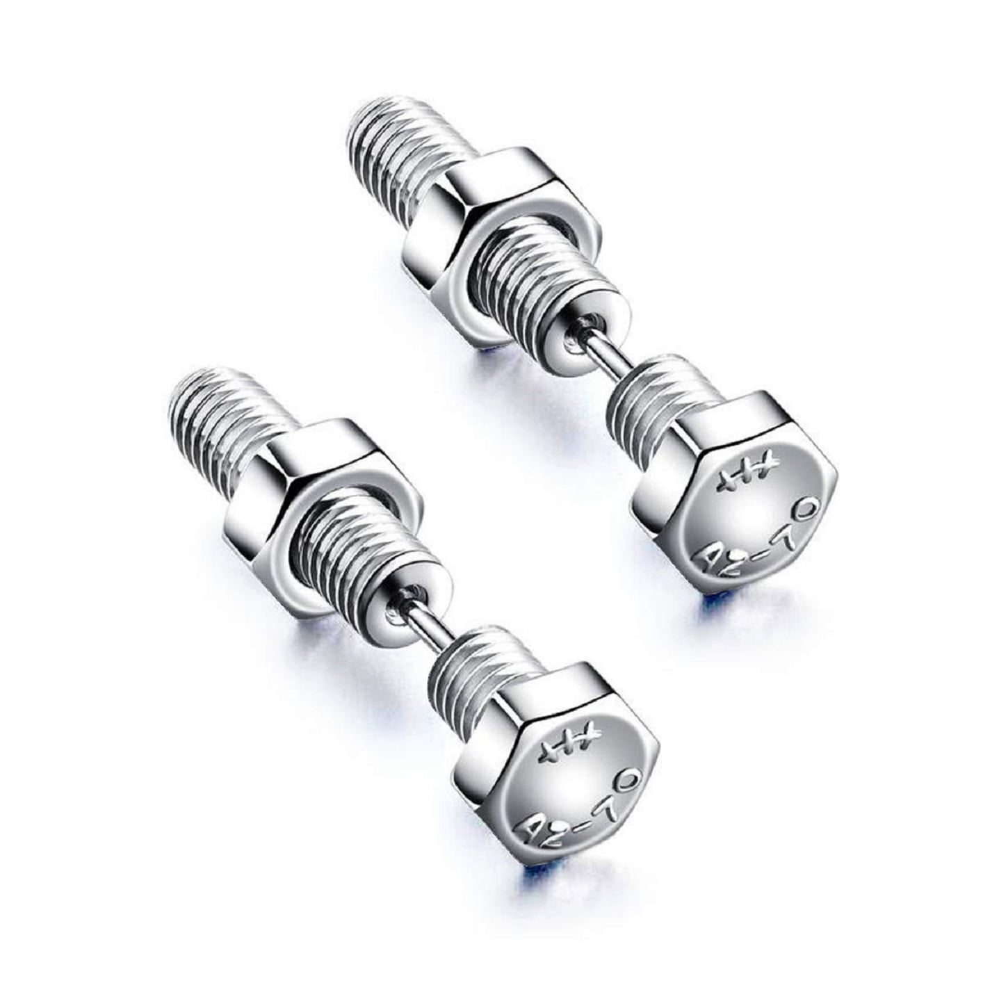 PikaLF Cool Screw Stud Earrings for Men, Stainless Steel Screw-On Stud ...