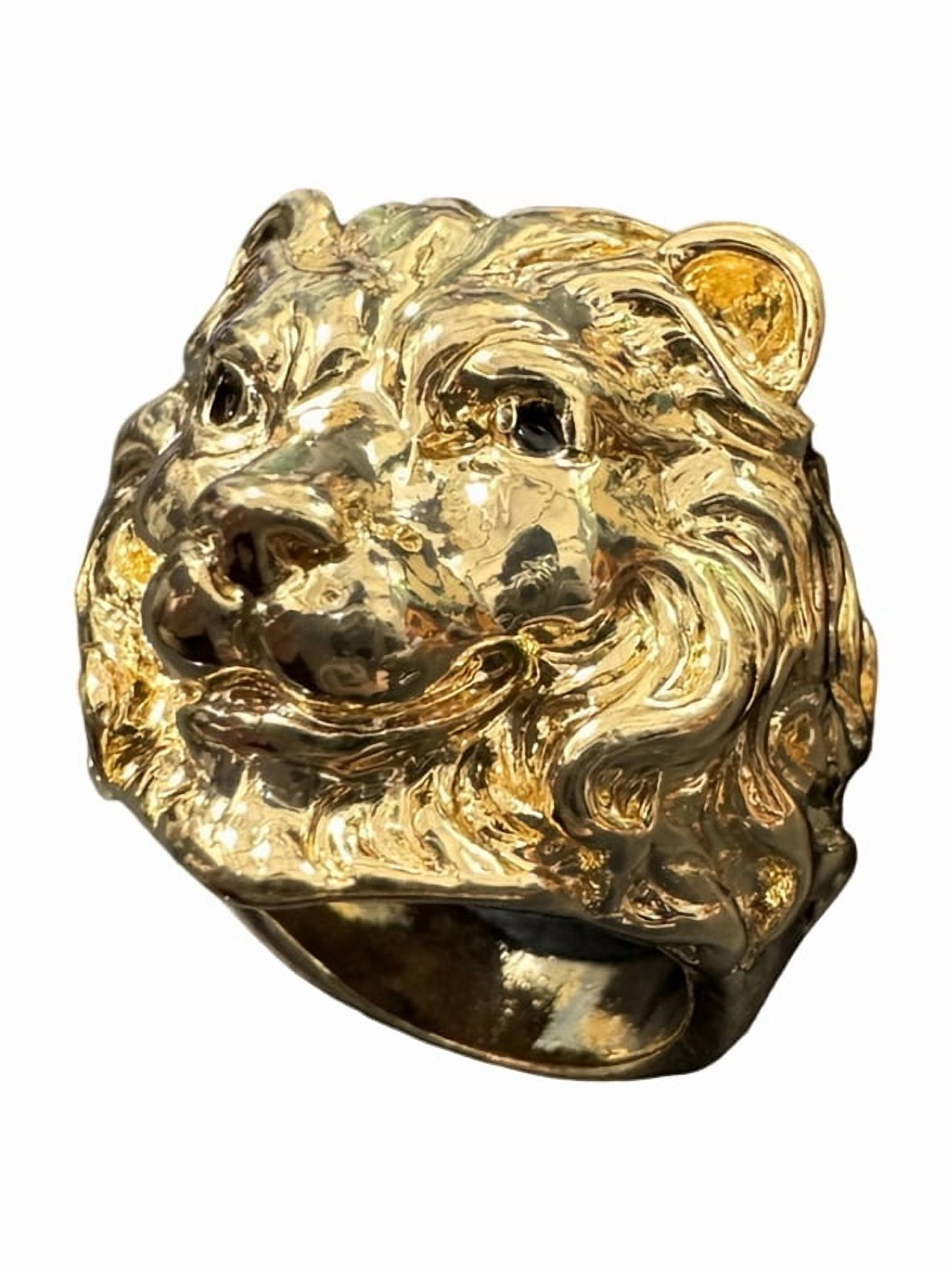 PikaLF Gold Lion Head Ring for Men, Norse Viking Lion with Mane, Lion ...