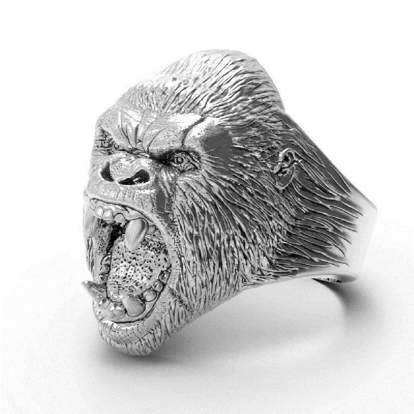 PikaLF Gorilla Ring for Men, Angry Orangutan Ring Big Monkey Ring, Hip ...