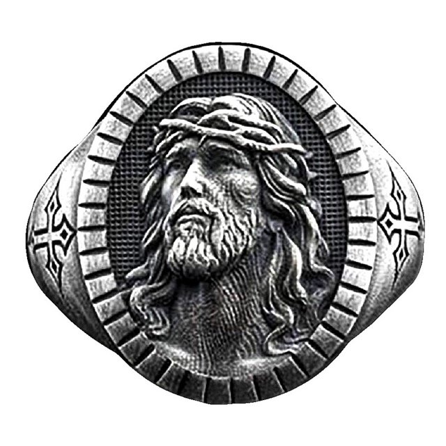 PikaLF Jesus Head Ring for Men, Catholic Christian Cross Ring, Vintage ...