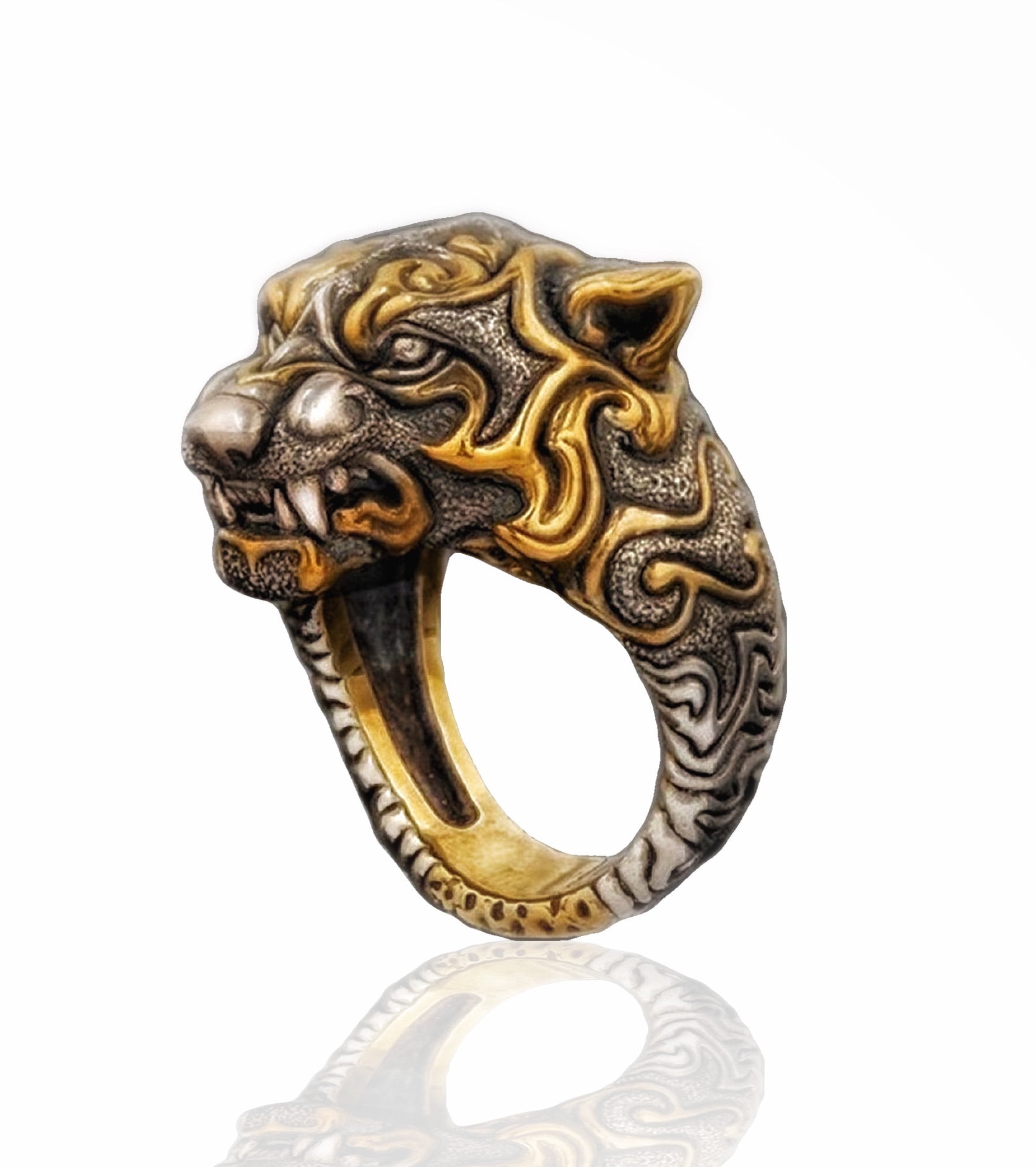 PikaLF Leopard Head Ring for Men, Vintage Gothic Tribal Biker Panther ...