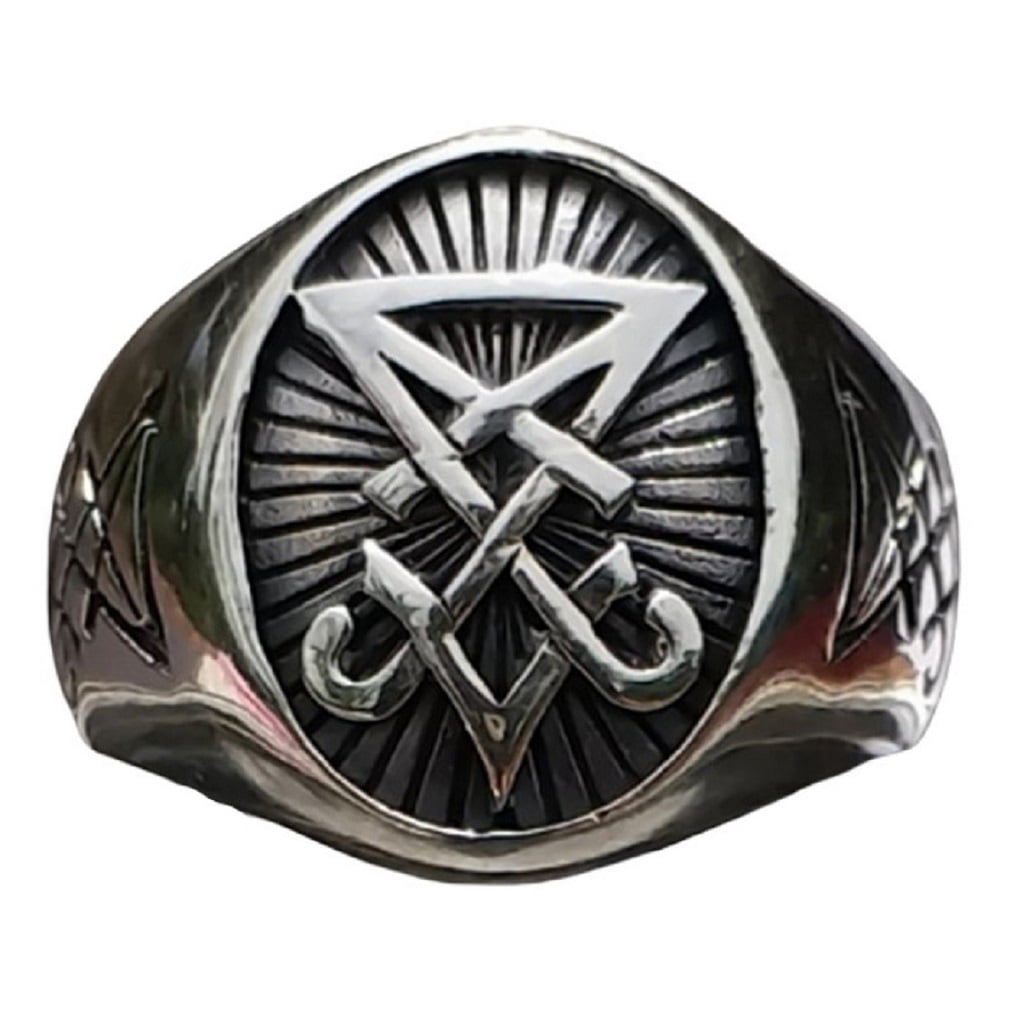 PikaLF Lucifer Ring for Men, Satan Lucifer Demon Ring, Sigil of Lucifer ...