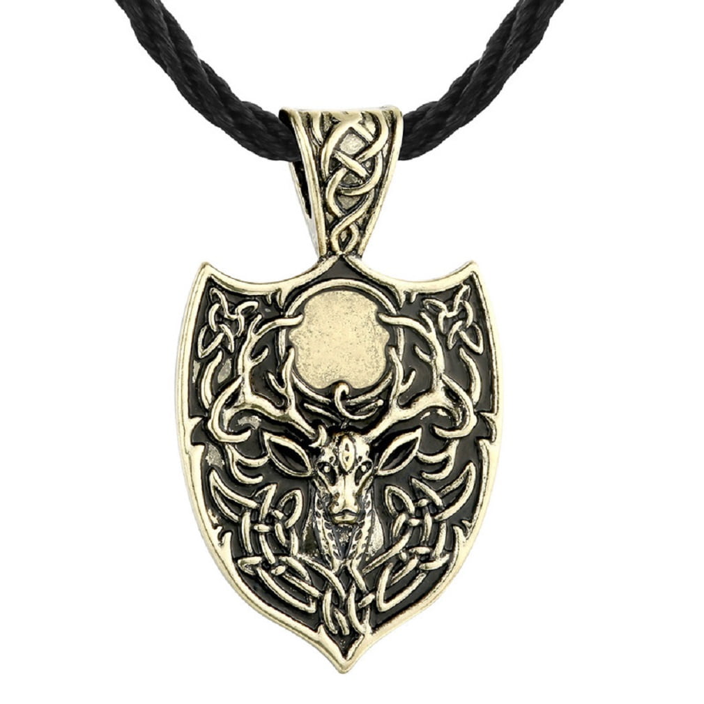 PikaLF Norse Viking Deer Necklace for Men, Vintage Elk Pendant Necklace ...