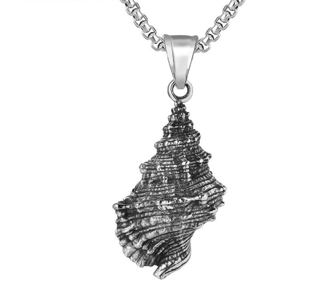 PikaLF Ocean Conch Necklace for Men, Hip Hop Seashell Conch Necklace ...