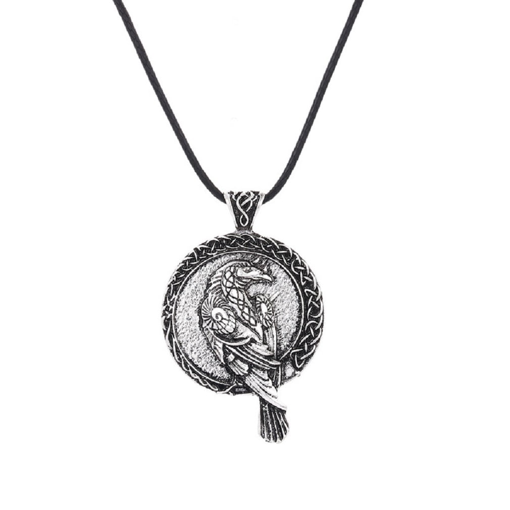 PikaLF Raven Necklace for Men, Norse Odin Raven Pendant Necklace with ...
