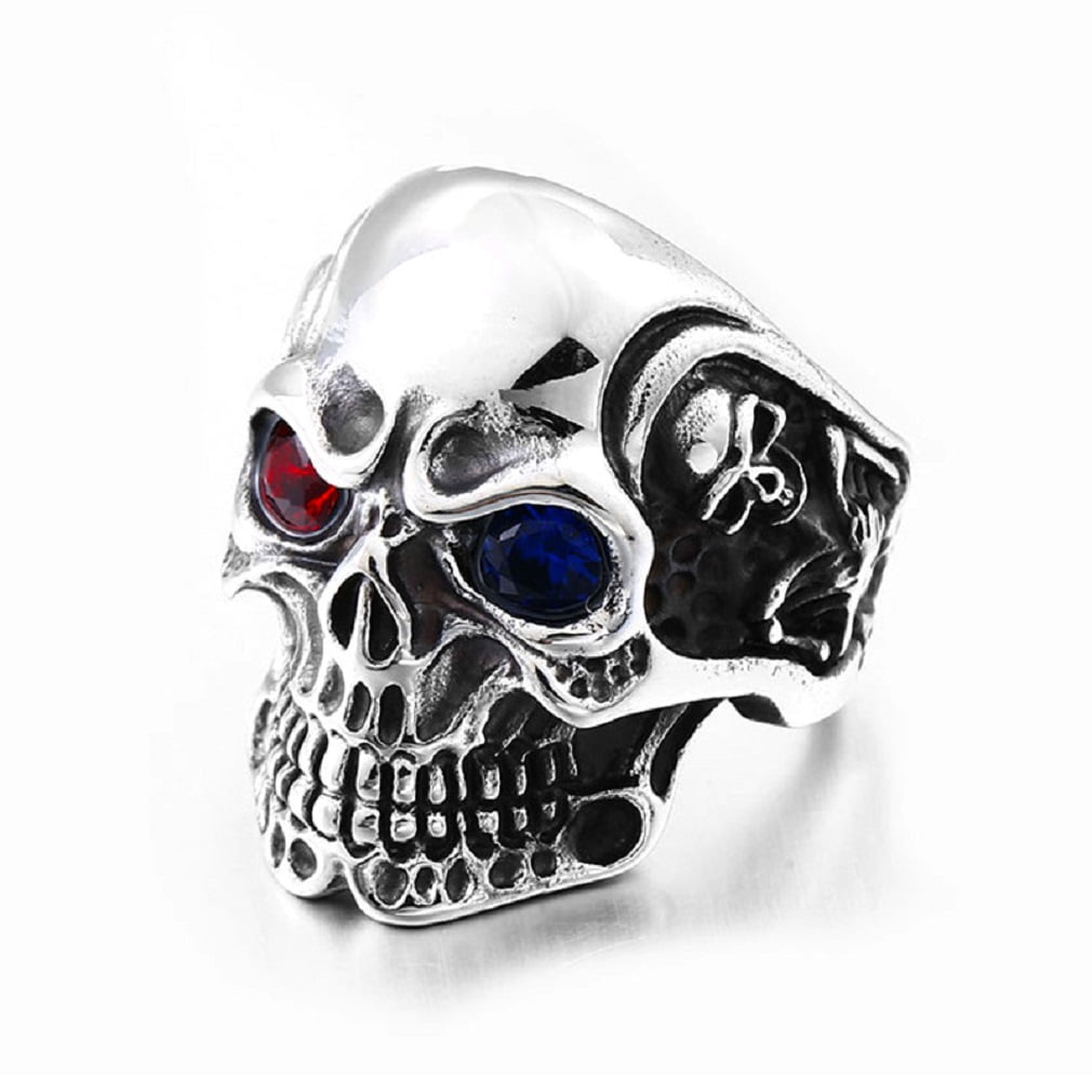 Customer reviews for PikaLF Skull Ring for Men, Gothic Demon Skull Head ...