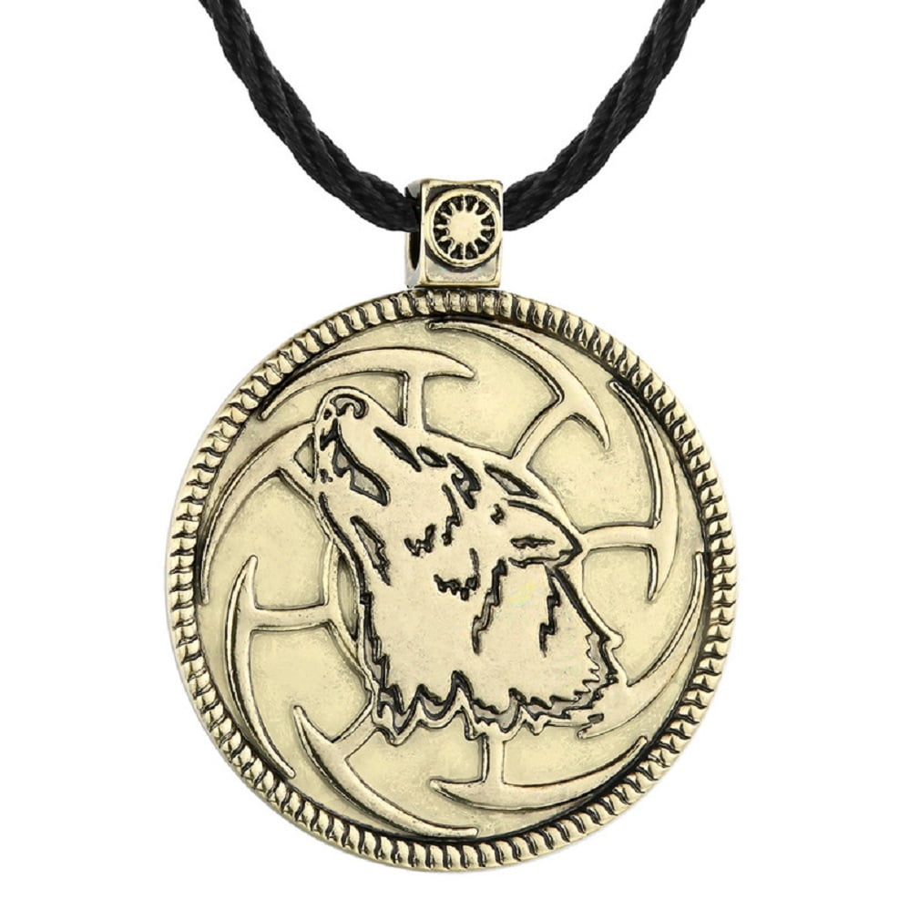 PikaLF Slavic Wolf Necklace for Men, Norse Viking Wolf Head Pendant ...