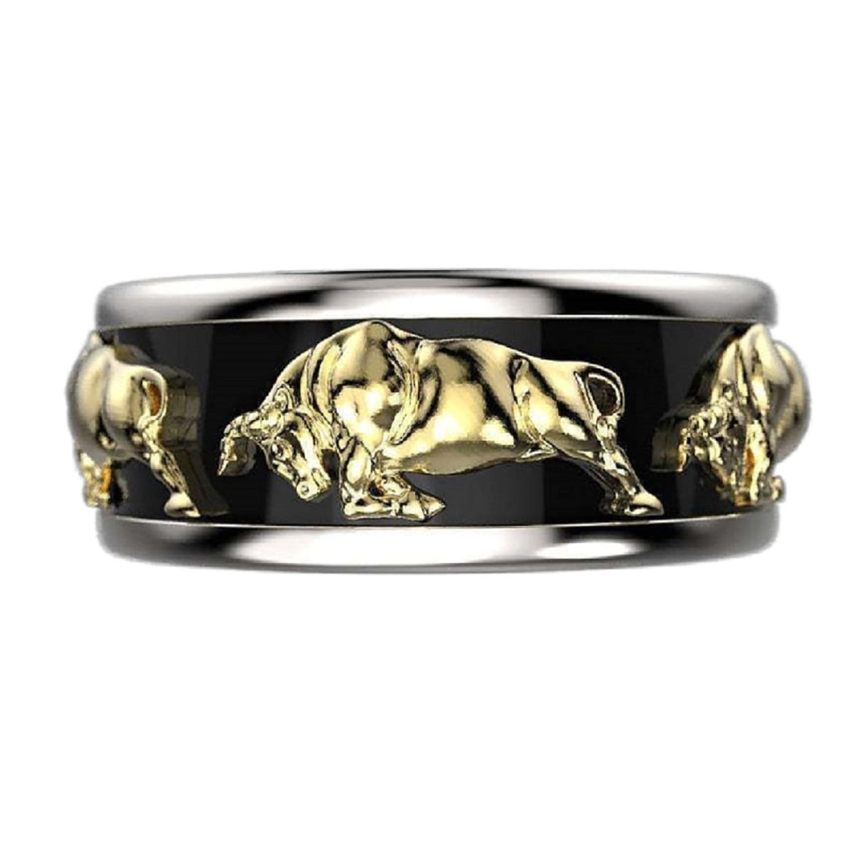 PikaLF Taurus Bull Ring for Men, Norse Viking Bull Head Ring, Gold Bull ...