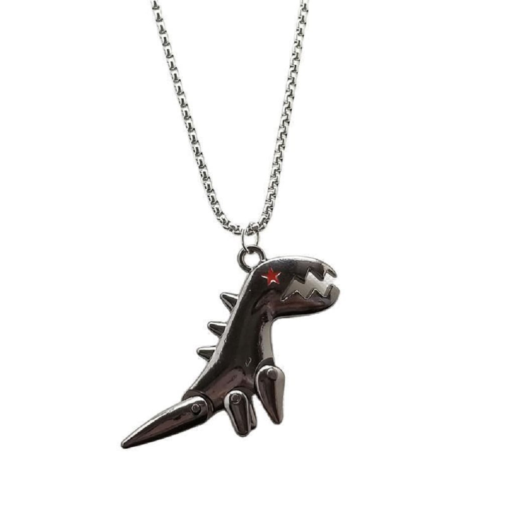 PikaLF Tiny Cute Dinosaur Necklace for Men, Movable Dinosaur Pendant ...